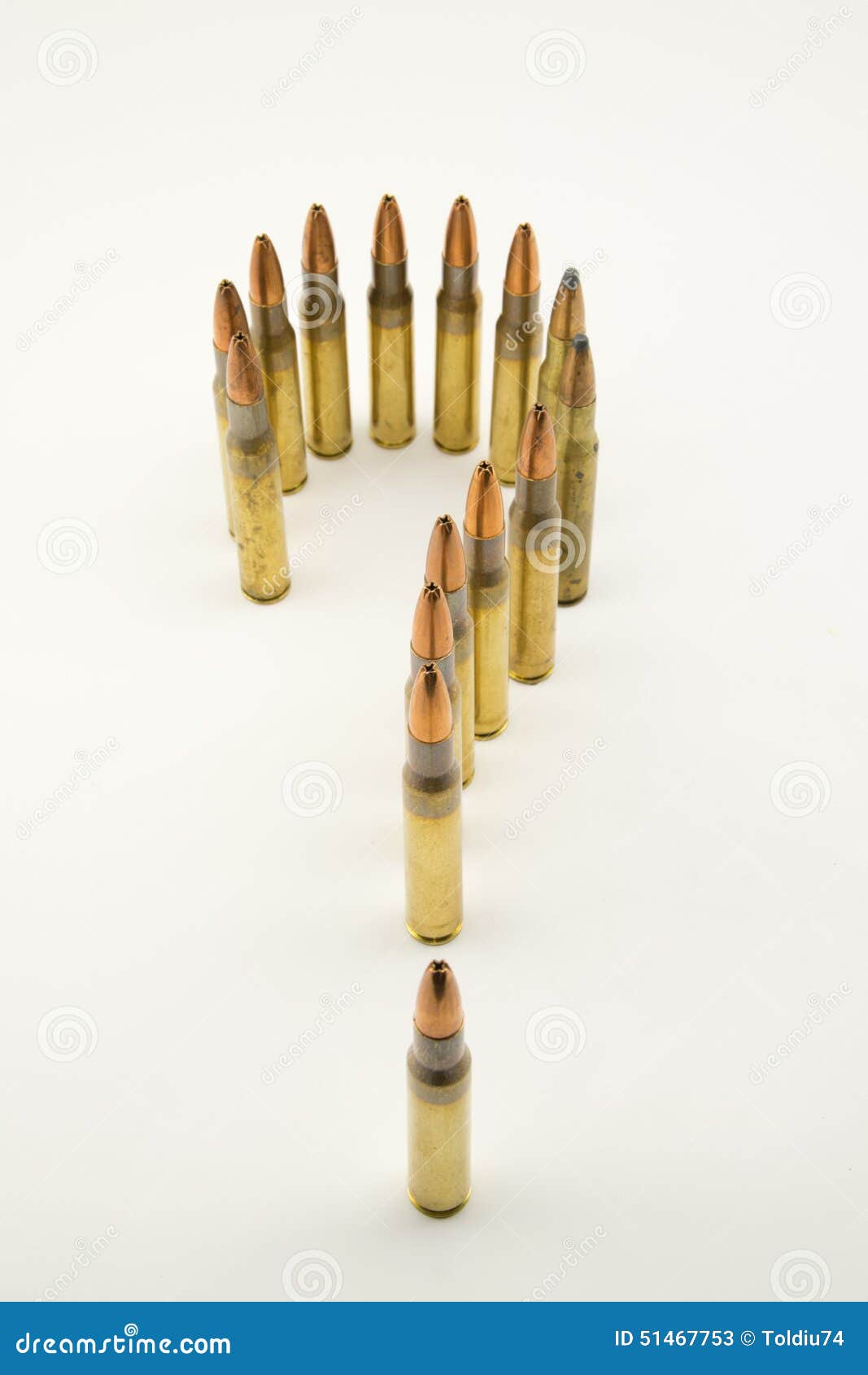 Bullets Positioned As a Question Mark Stock Image - Image of military ...