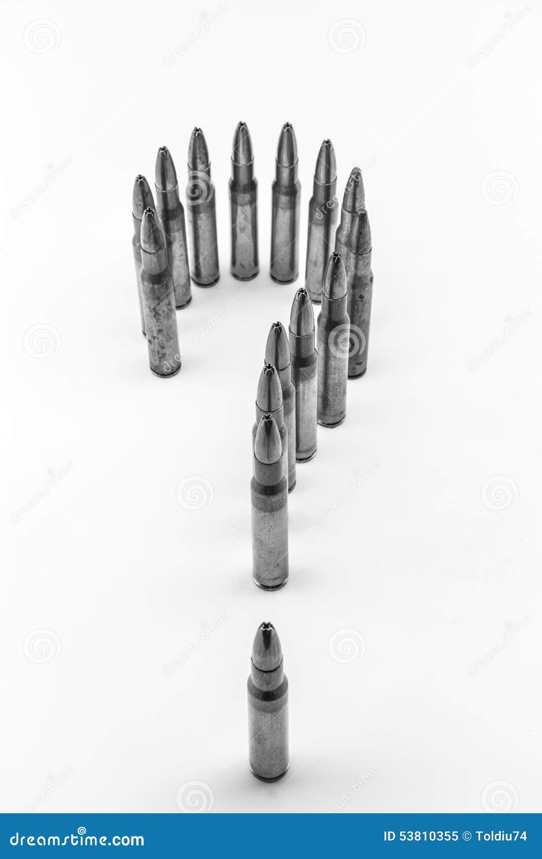Bullets Positioned As a Question Mark Stock Image - Image of metal ...