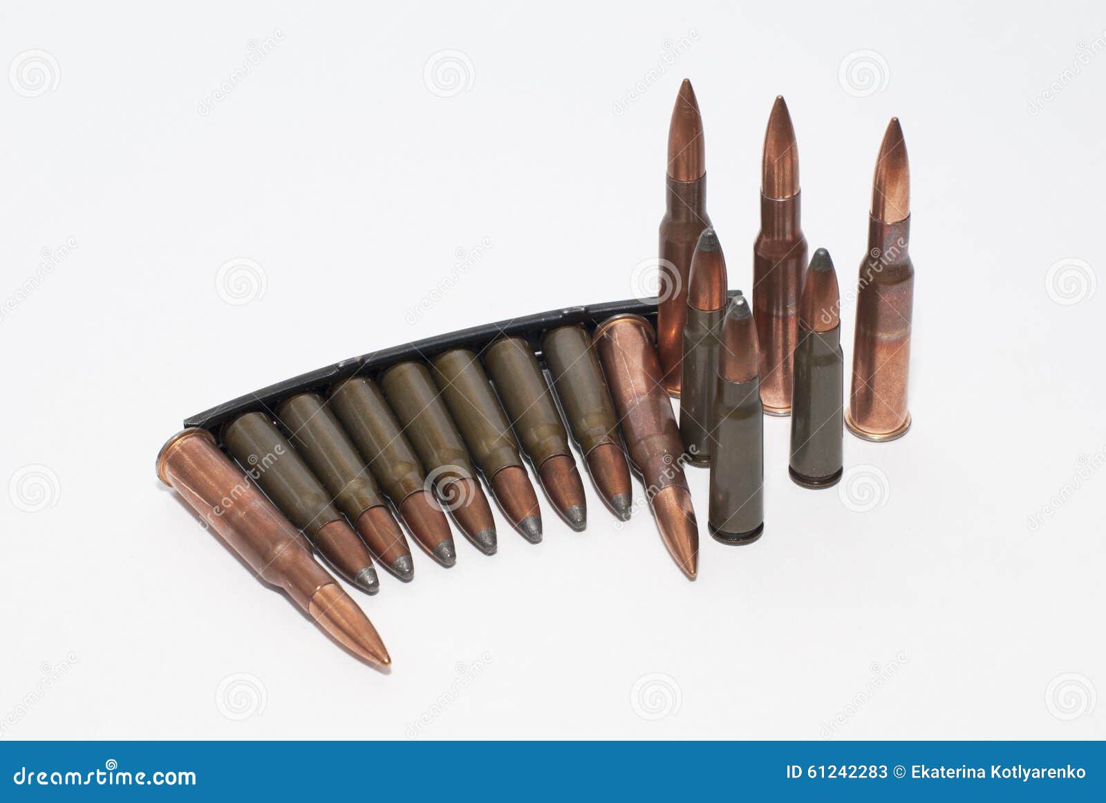 Bullets 54R SVD and Stripper Clip 7.62 X 39 SKS Stock Image - Image of ...