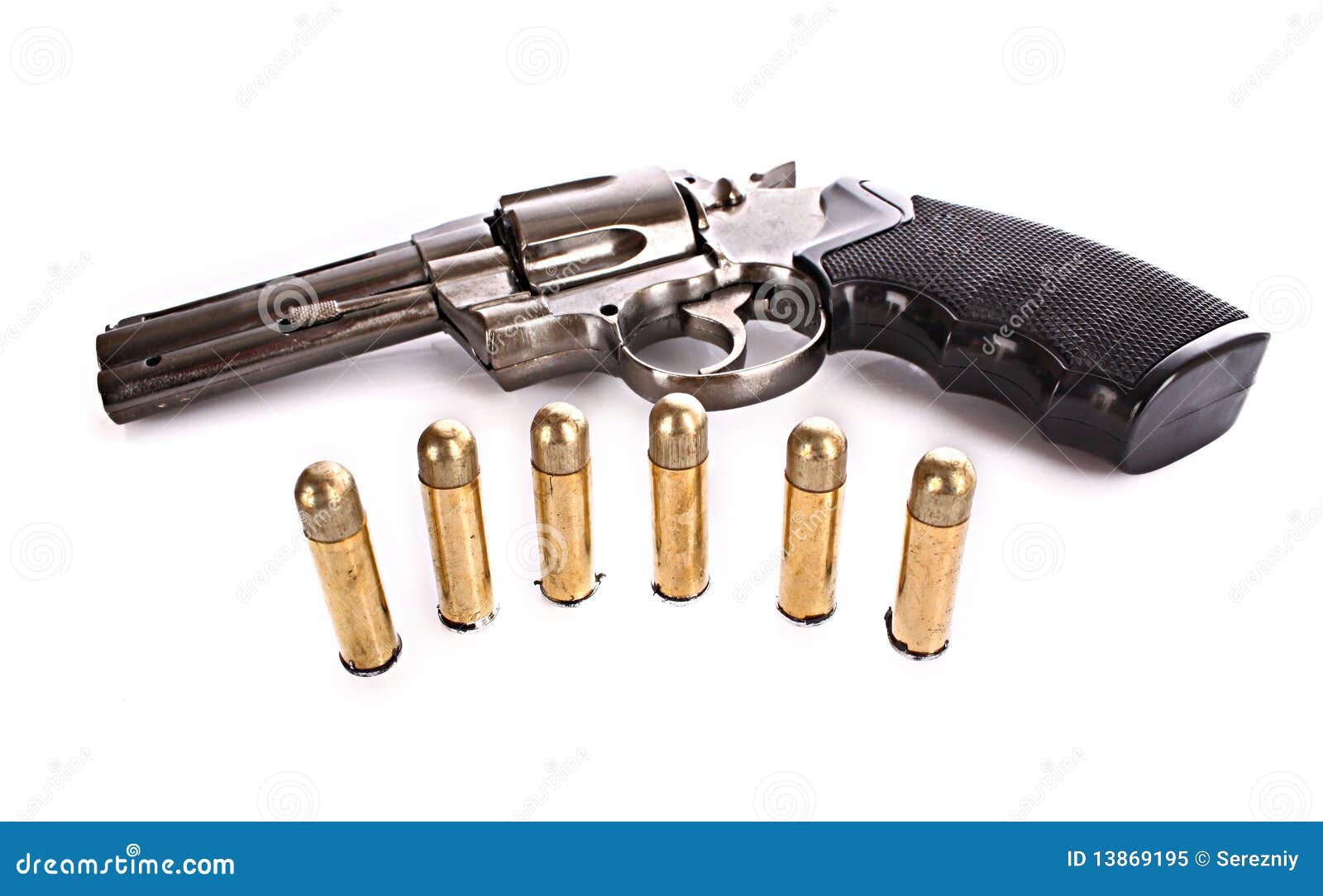 Bullets and revolver. stock image. Image of shooting - 13869195