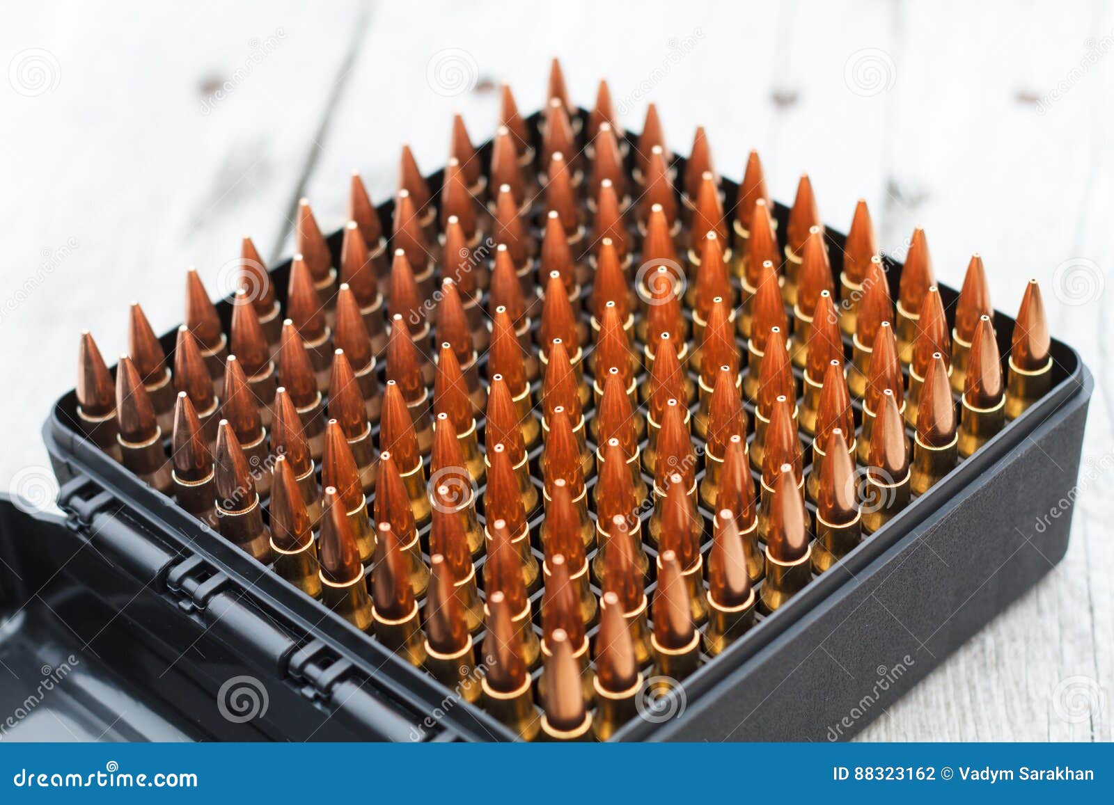 Bullets for Rifle. Bullet in the Box Stock Photo - Image of metal ...