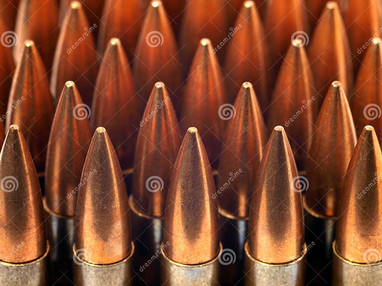 Bullets in a row stock image. Image of shooting, metal - 18380053