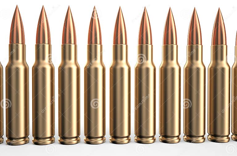Bullets in a row stock image. Image of arms, criminal - 52045359