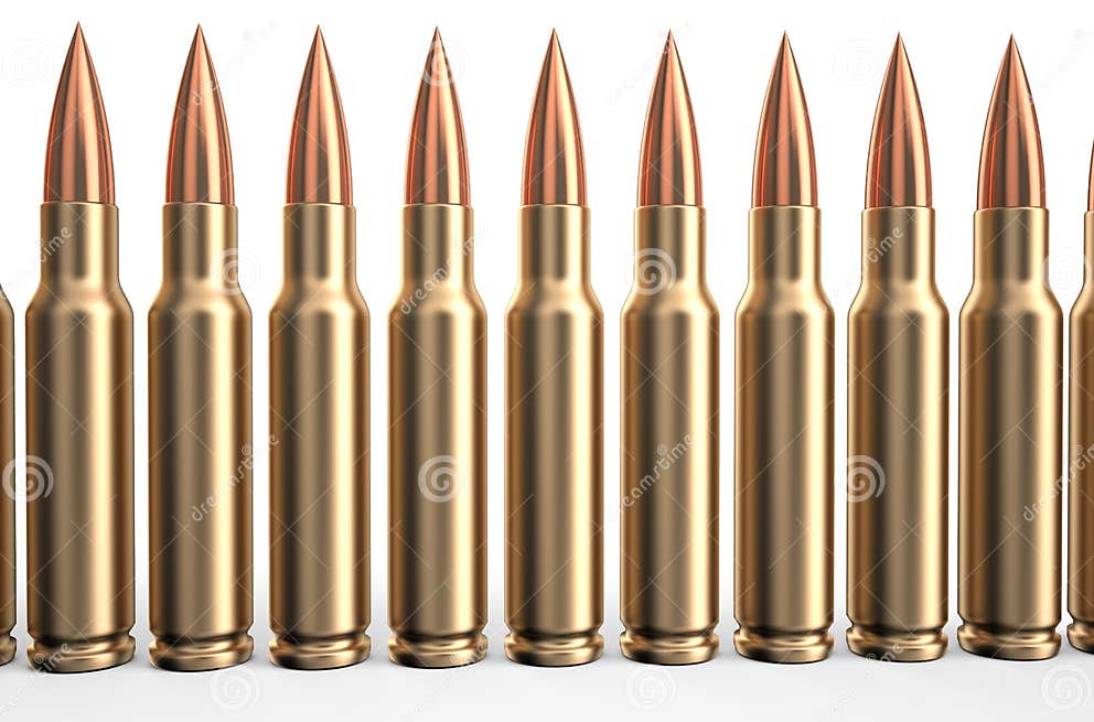 Bullets in a row stock image. Image of arms, criminal - 52045359