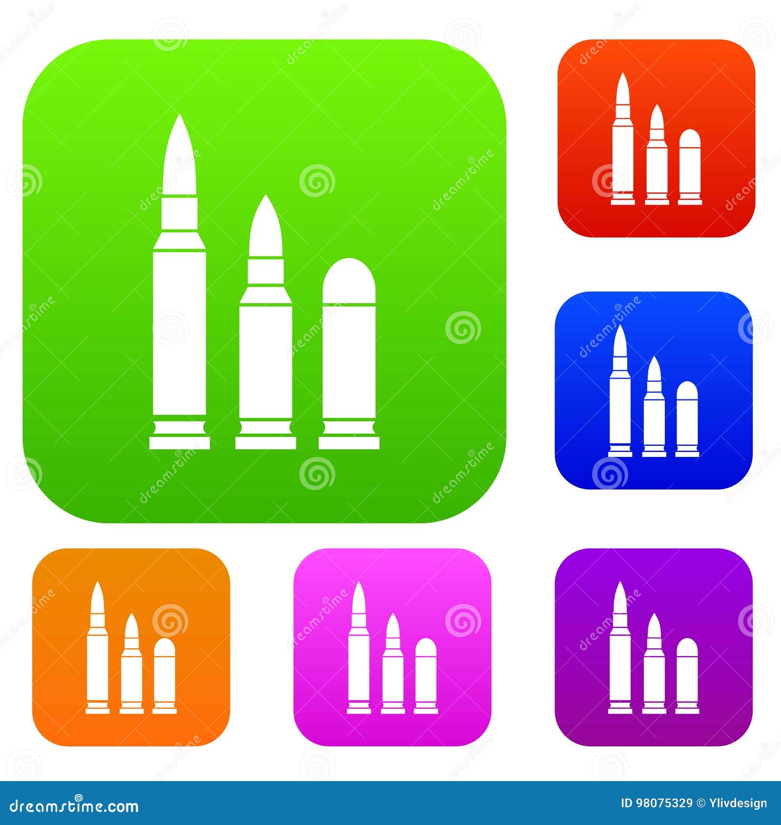 Bullets set collection stock vector. Illustration of hunting - 98075329