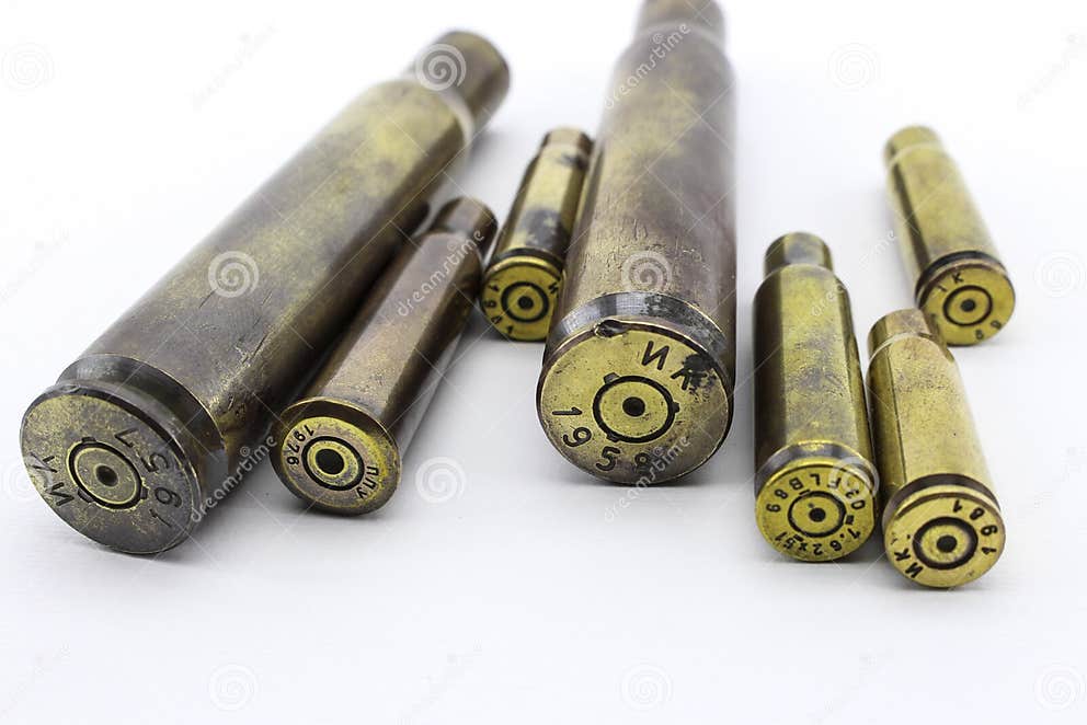 Bullets shells stock image. Image of white, calibre, history - 67289613