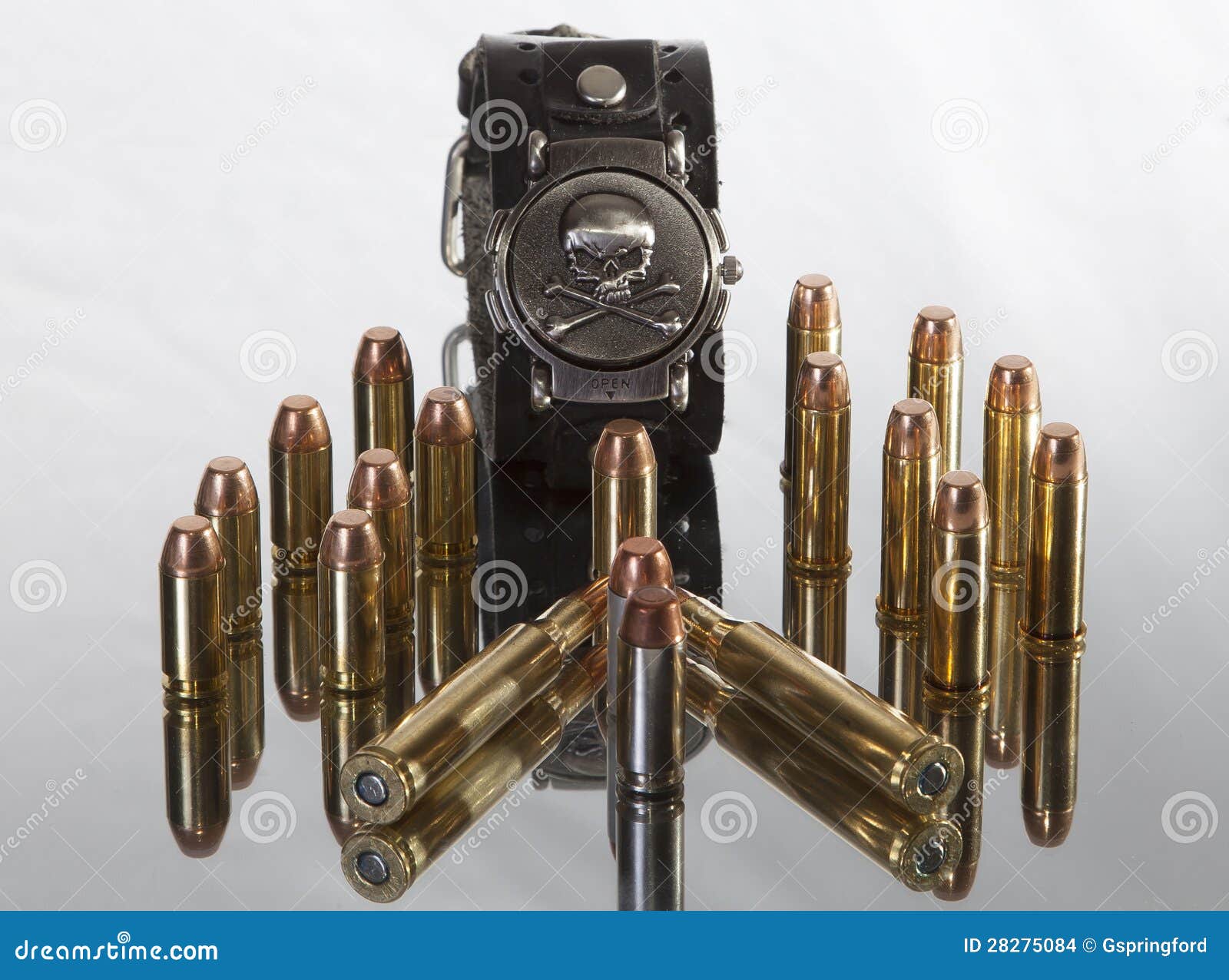 Bullets and Skull stock photo. Image of cartridge, guns - 28275084