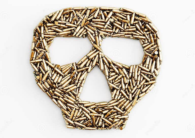 Bullets of skull stock illustration. Illustration of cartridge - 42448331