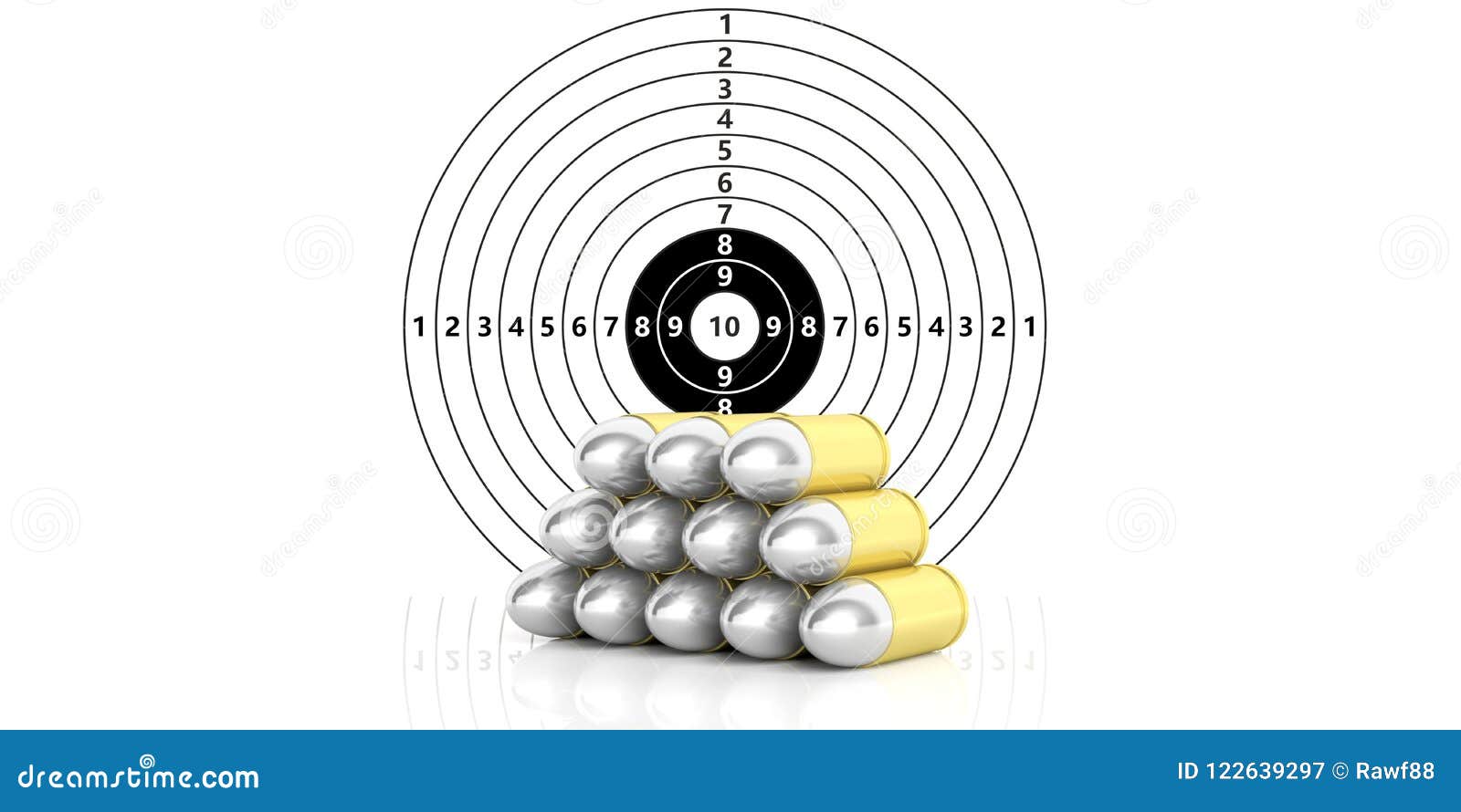 Bullets On The Top Of Red Target, Ammo, Ammunition Royalty-Free Stock ...