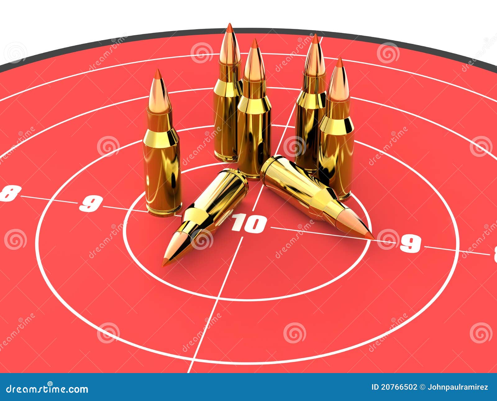 Bullets On The Top Of Red Target, Ammo, Ammunition Royalty-Free Stock ...
