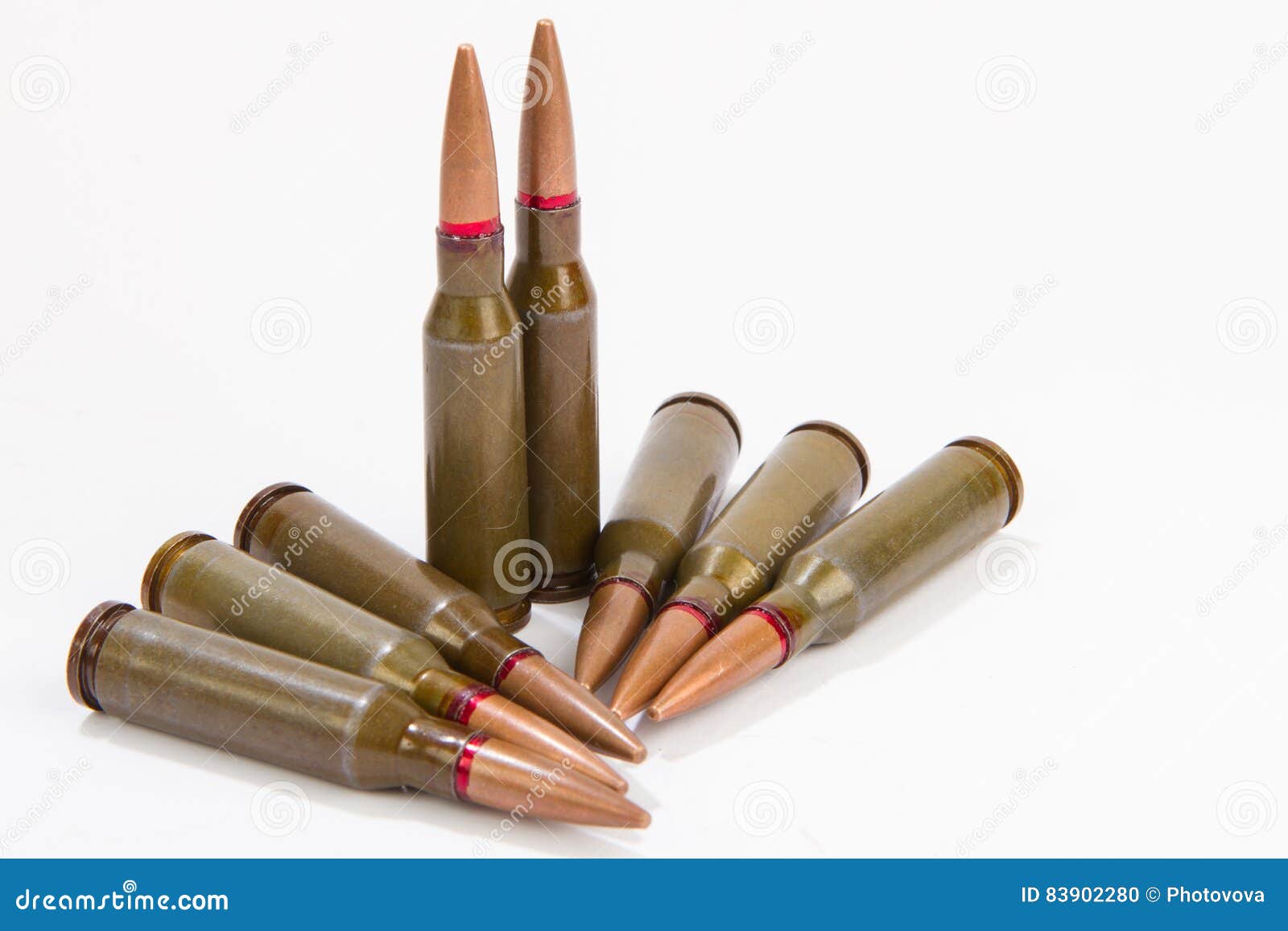 Bullets on a White Background Stock Photo - Image of kill, closeup ...