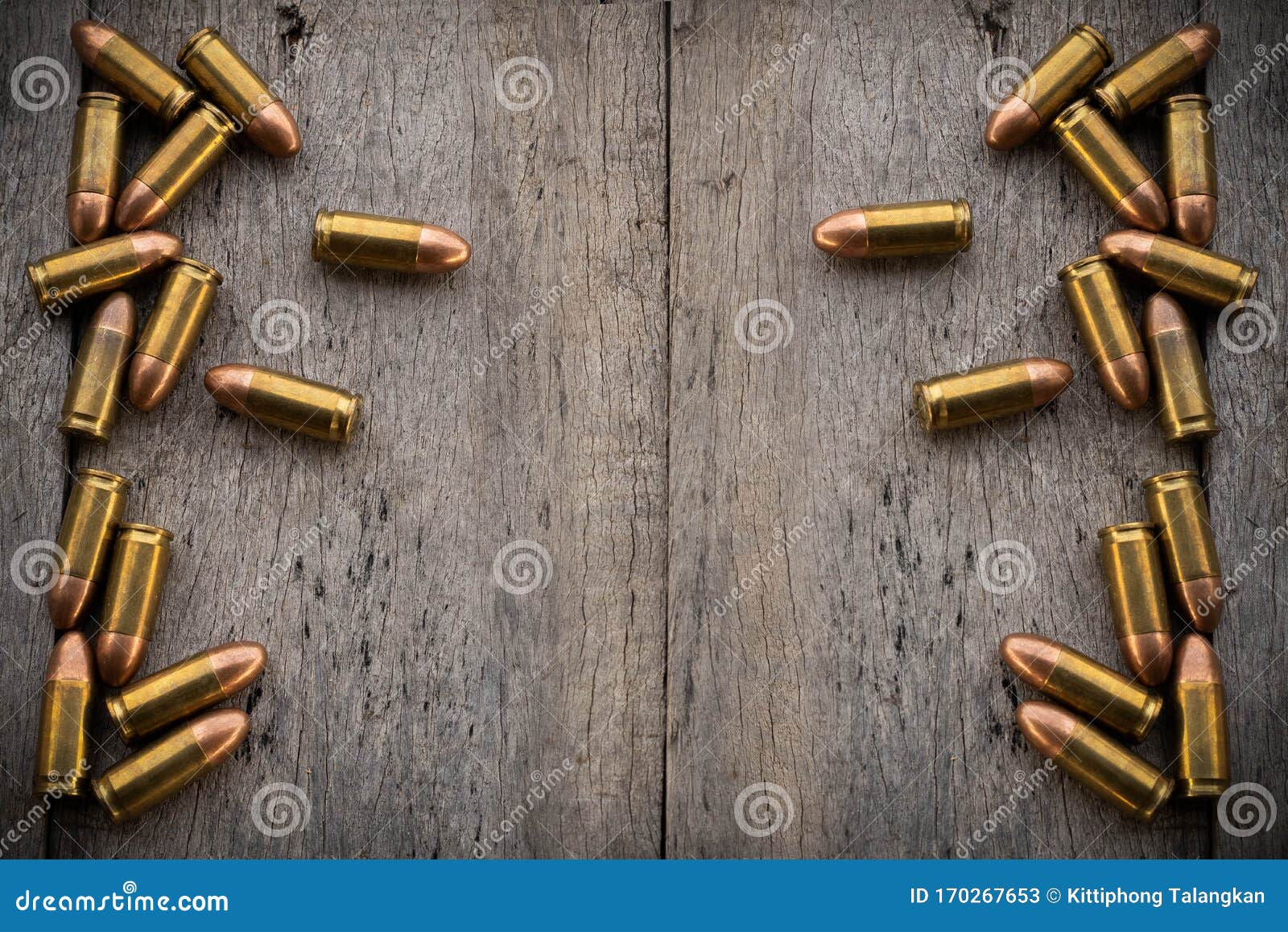Bullets on wood stock image. Image of ammunition, background - 170267653