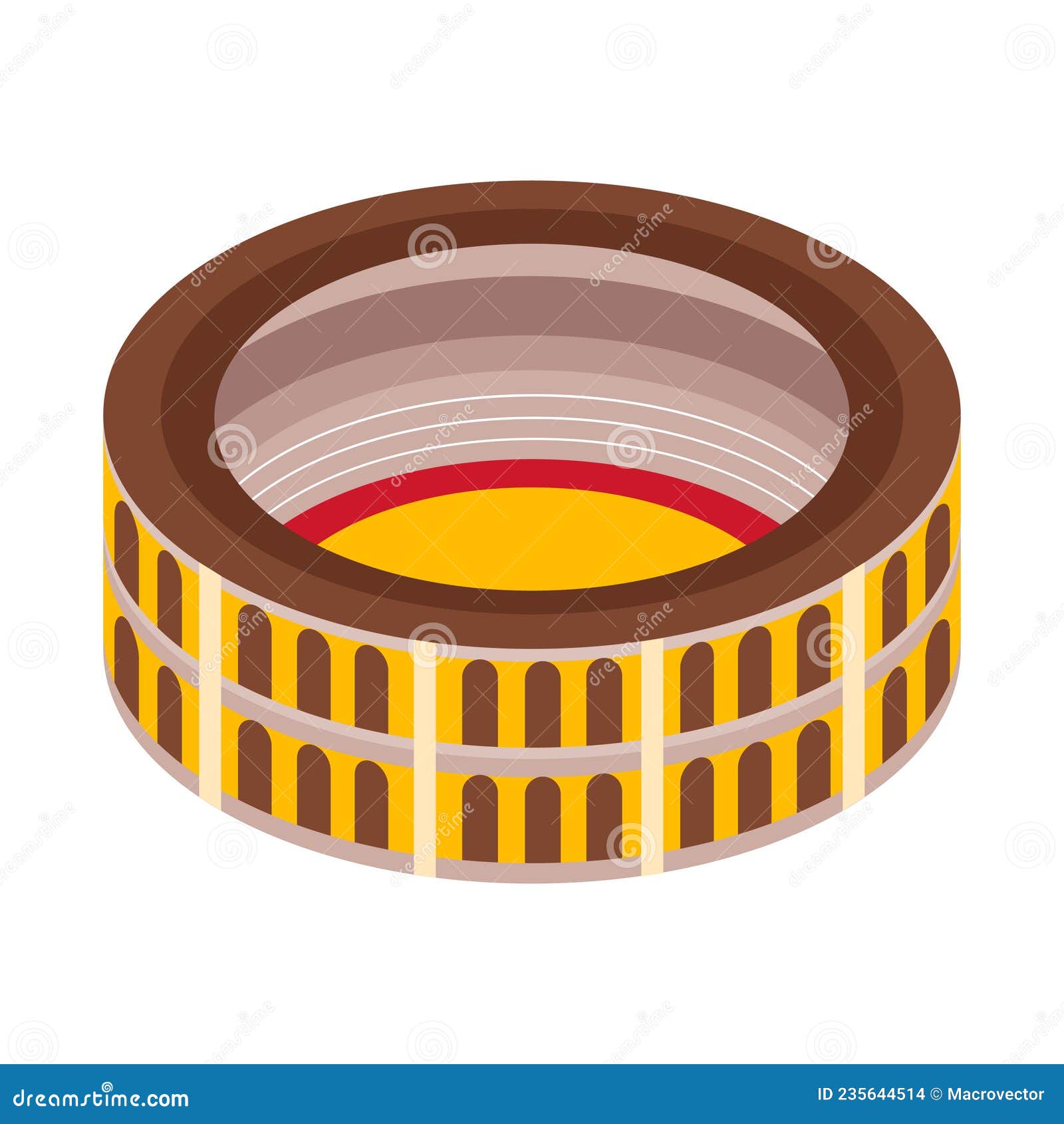 Bullfight Arena Isometric Composition Stock Vector - Illustration of ...