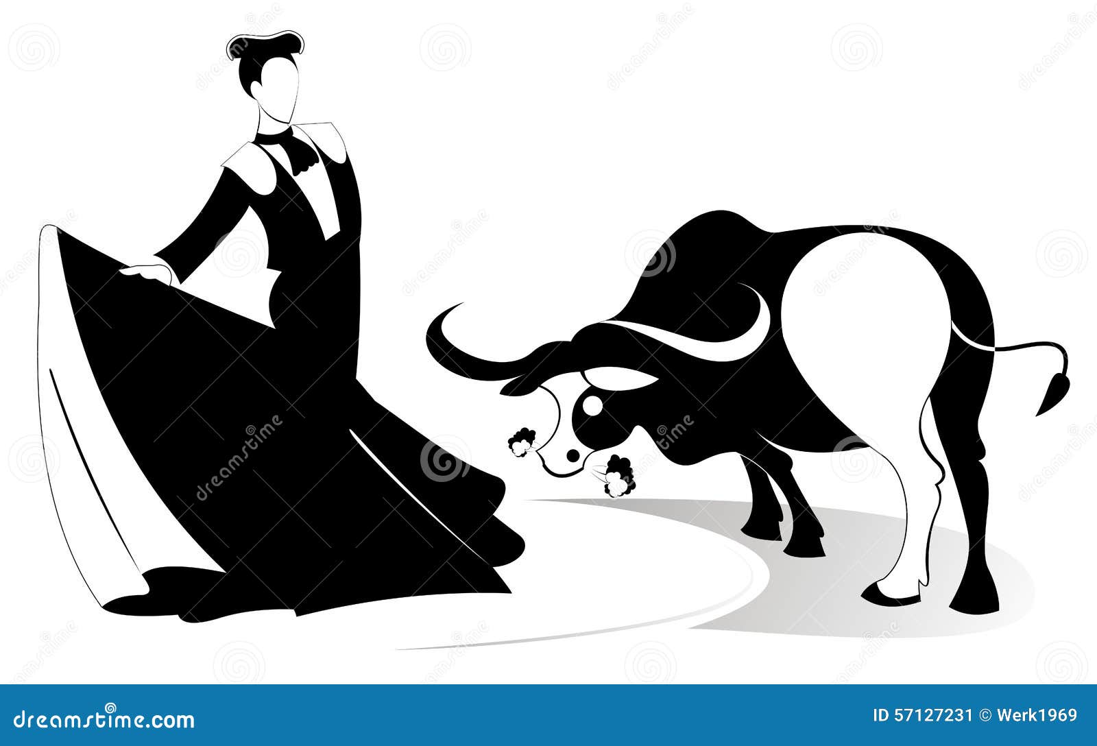 Bullfight stock vector. Illustration of sport, horn, cartoon - 57127231