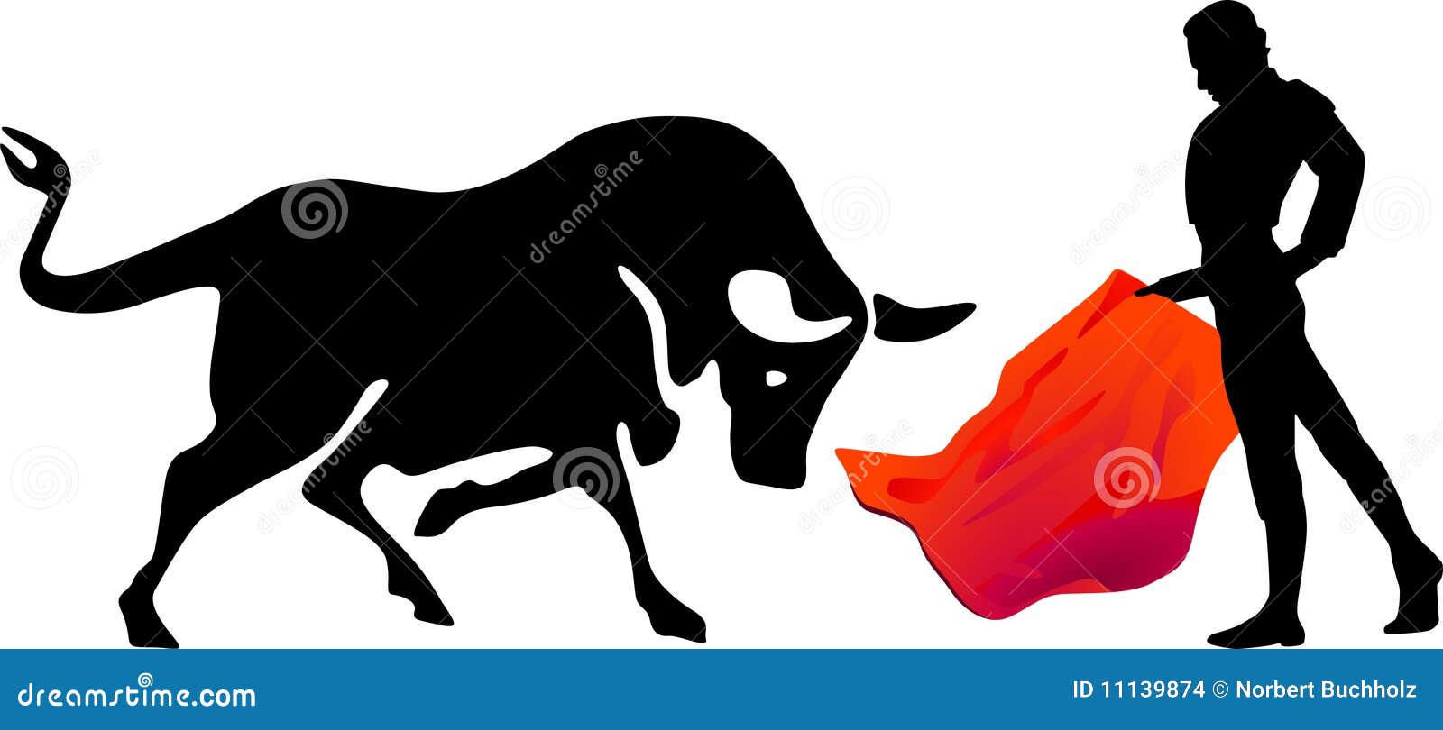 Bullfight Cartoon Vector | CartoonDealer.com #17123393
