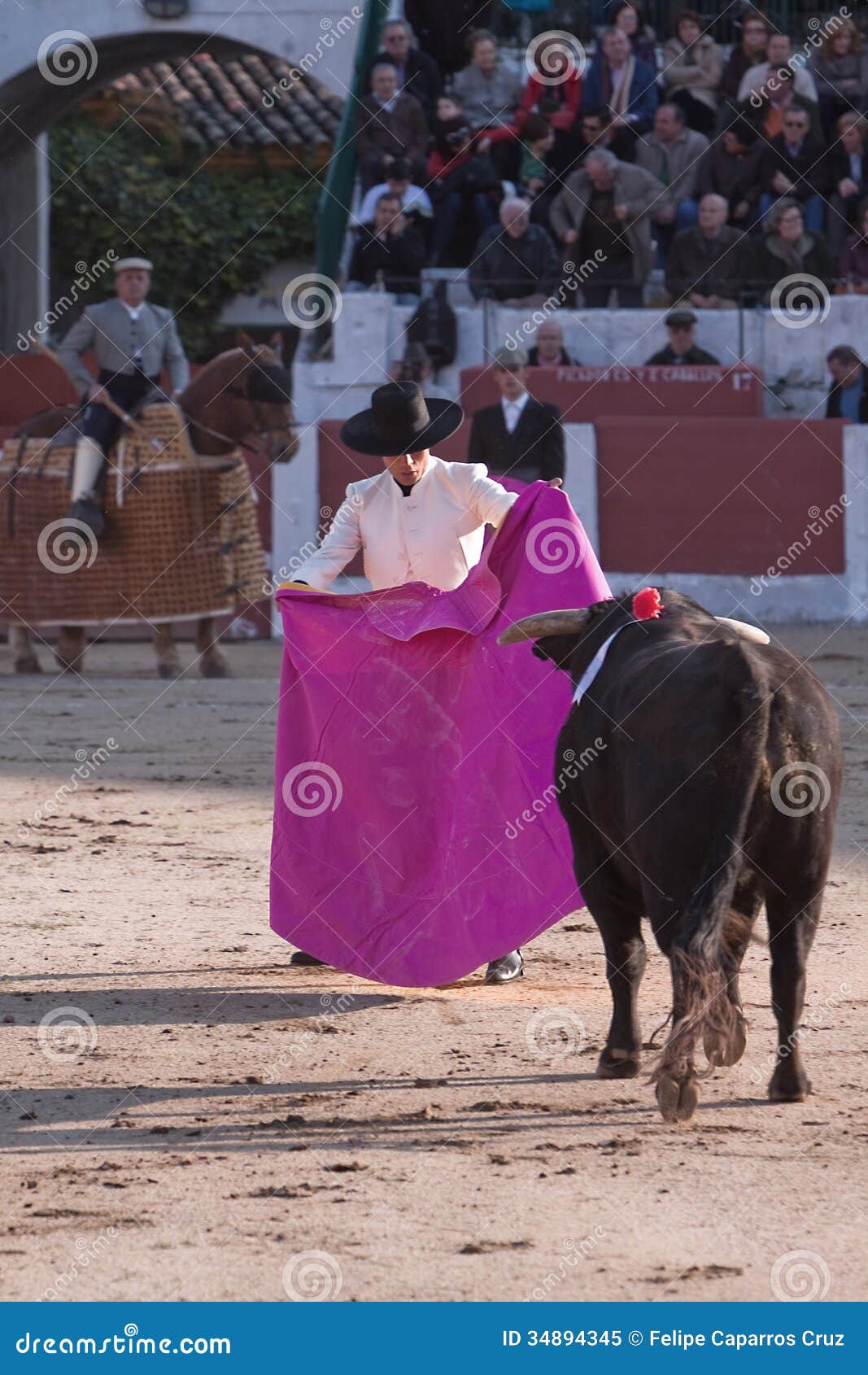 Bullfighter with the Cape in the Bullfight Editorial Image - Image of ...