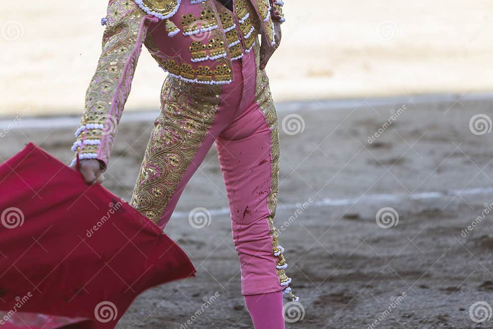 Bullfighter with the Capote or Cape Stock Image - Image of bullring ...