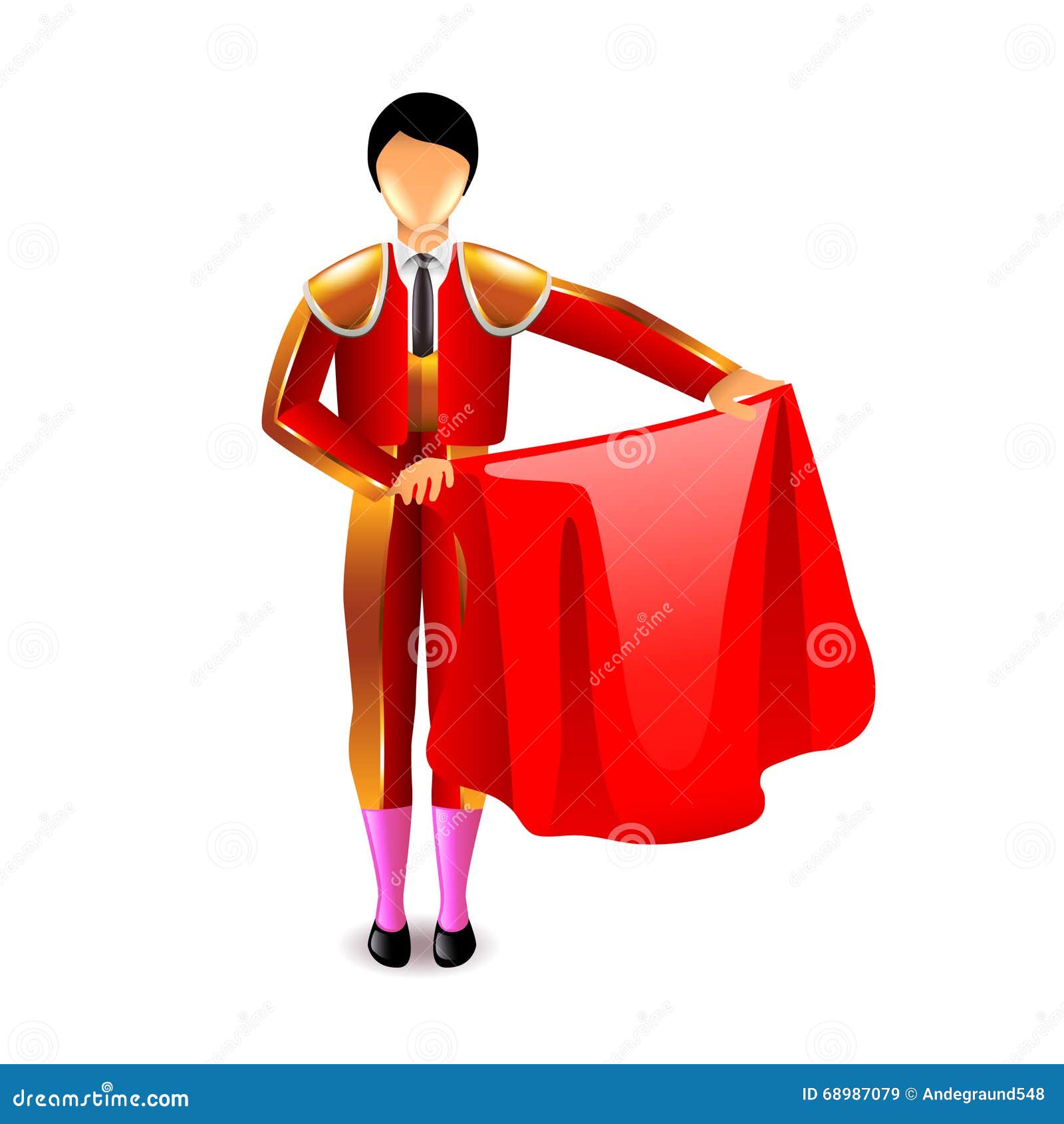 Bullfighter on White Vector Stock Vector - Illustration of costume ...