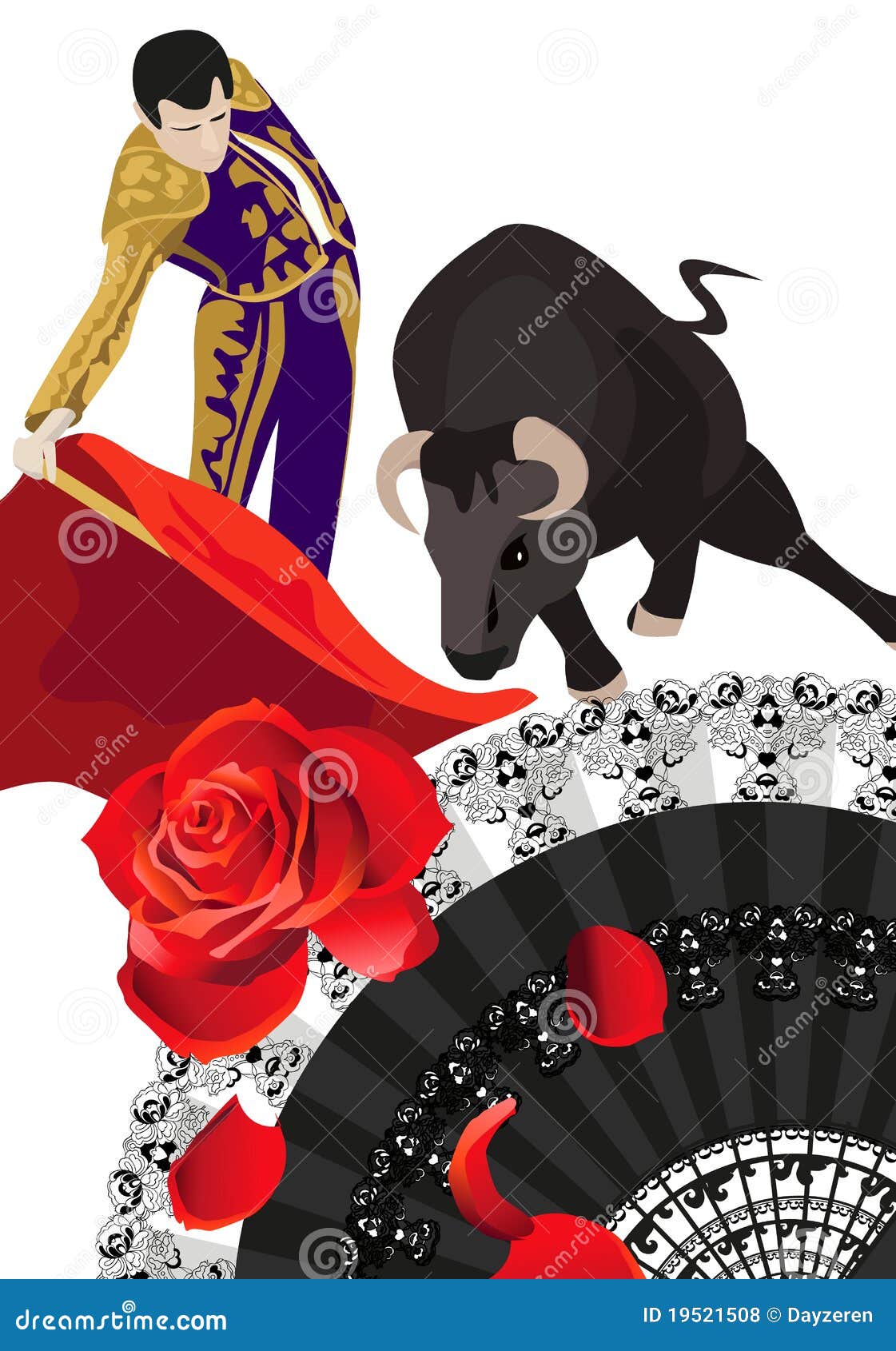 Bullfighting Vector Illustration | CartoonDealer.com #19521508