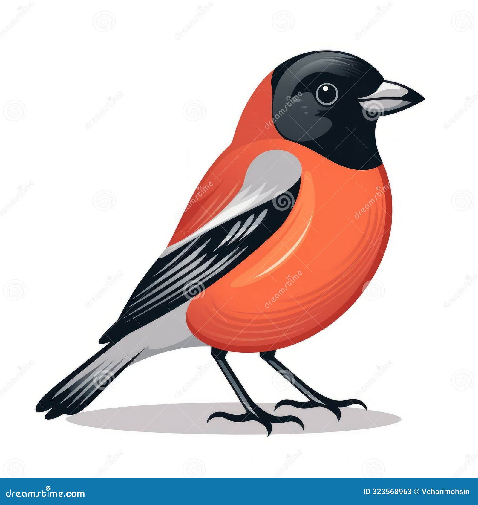 Bullfinch. Vector Illustration in Cartoon Style Stock Illustration ...