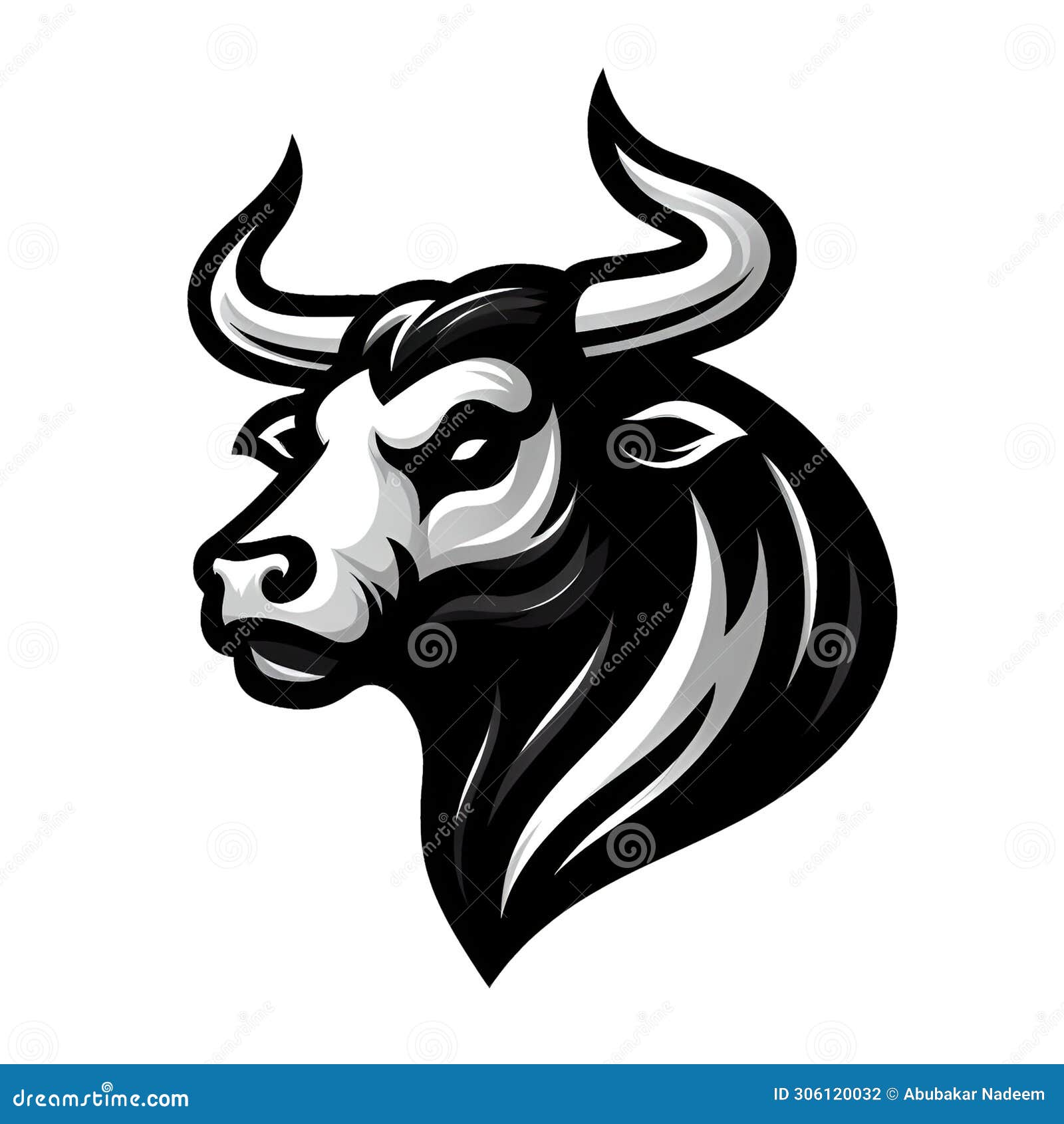 Bullhead Logo Vector Illustration Stock Illustration - Illustration of ...