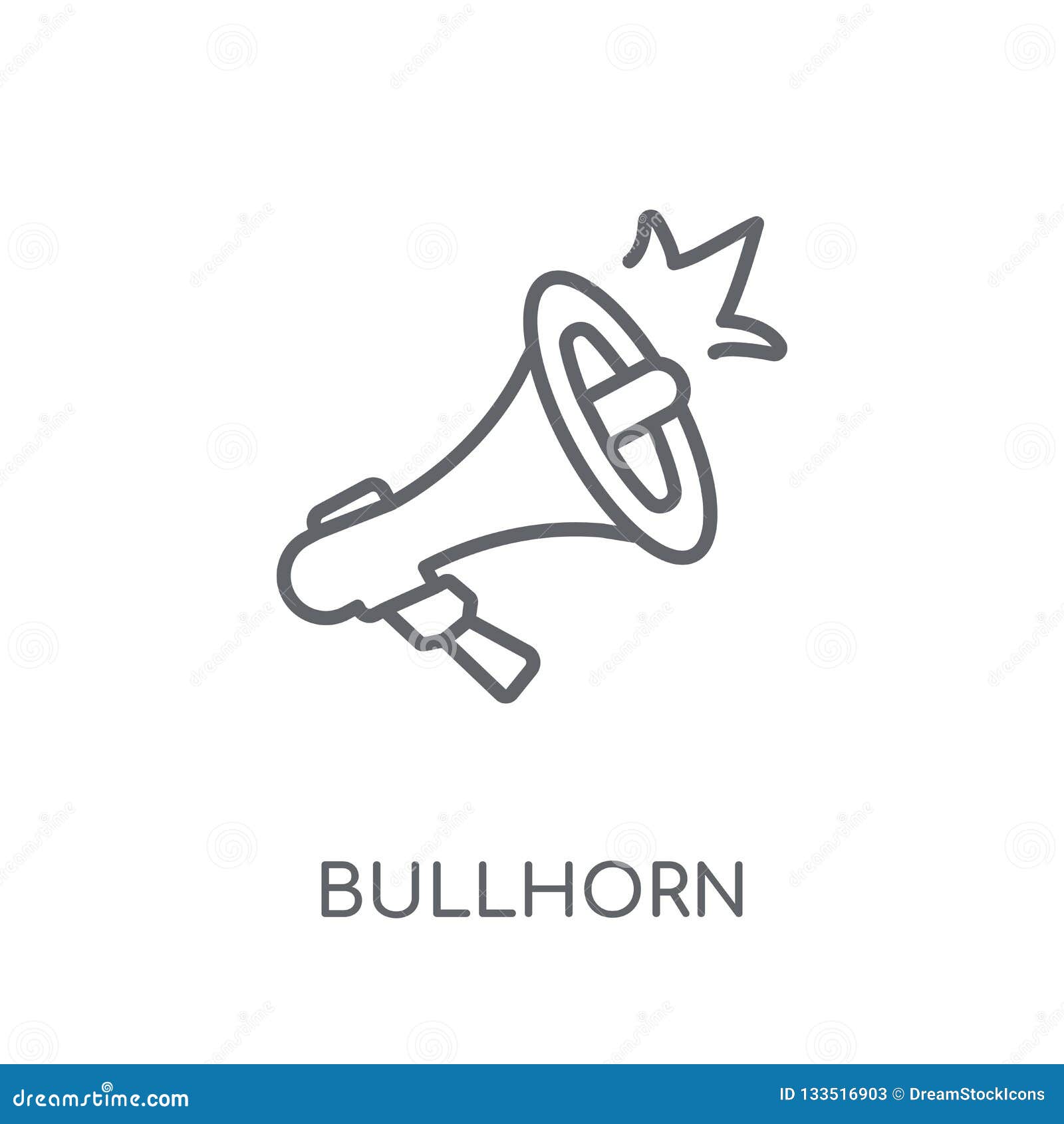 Bullhorn Linear Icon. Modern Outline Bullhorn Logo Concept on Wh Stock ...