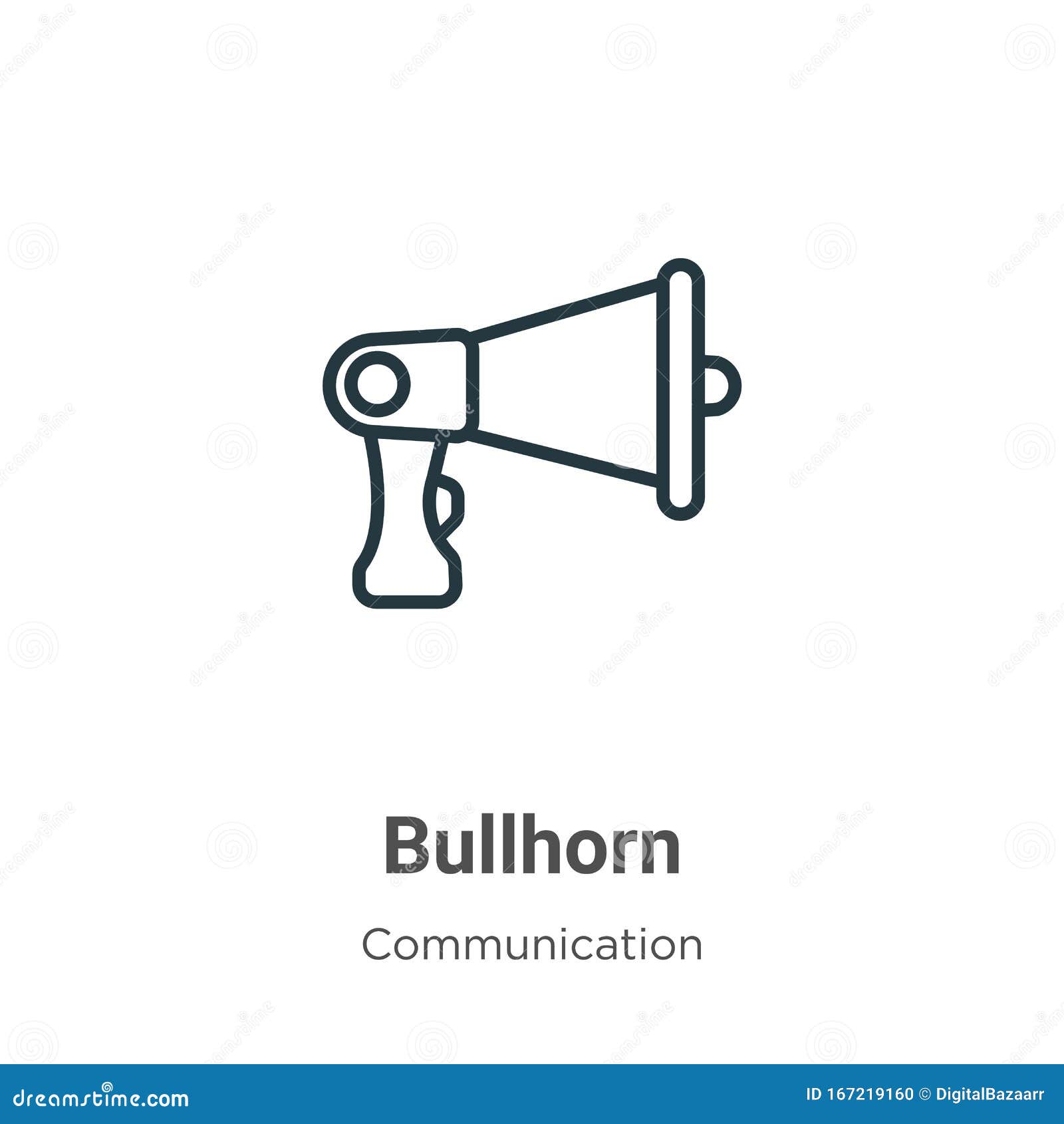 Bullhorn Outline Vector Icon. Thin Line Black Bullhorn Icon, Flat ...