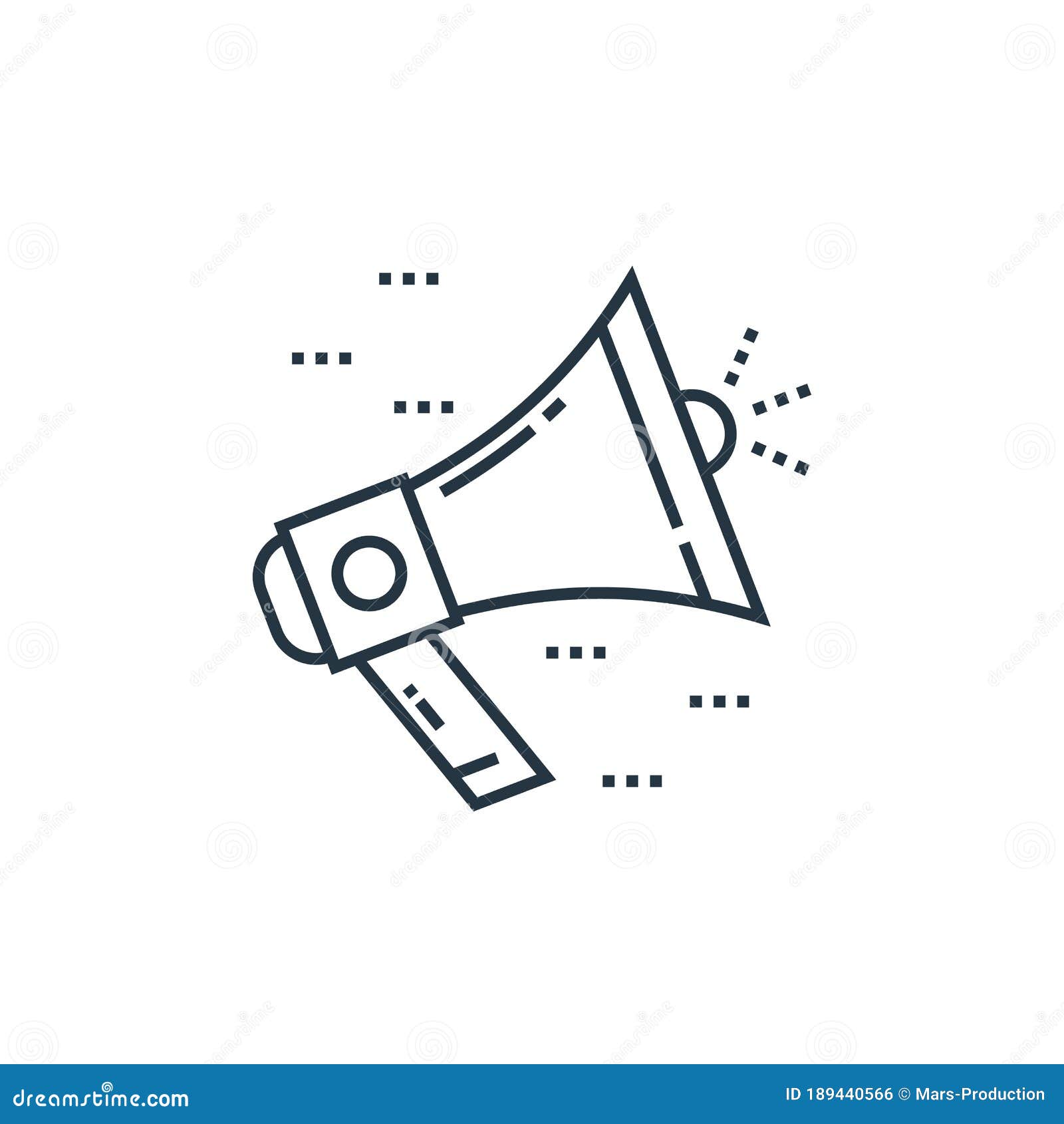 Bullhorn Vector Icon Isolated on White Background. Outline, Thin Line ...