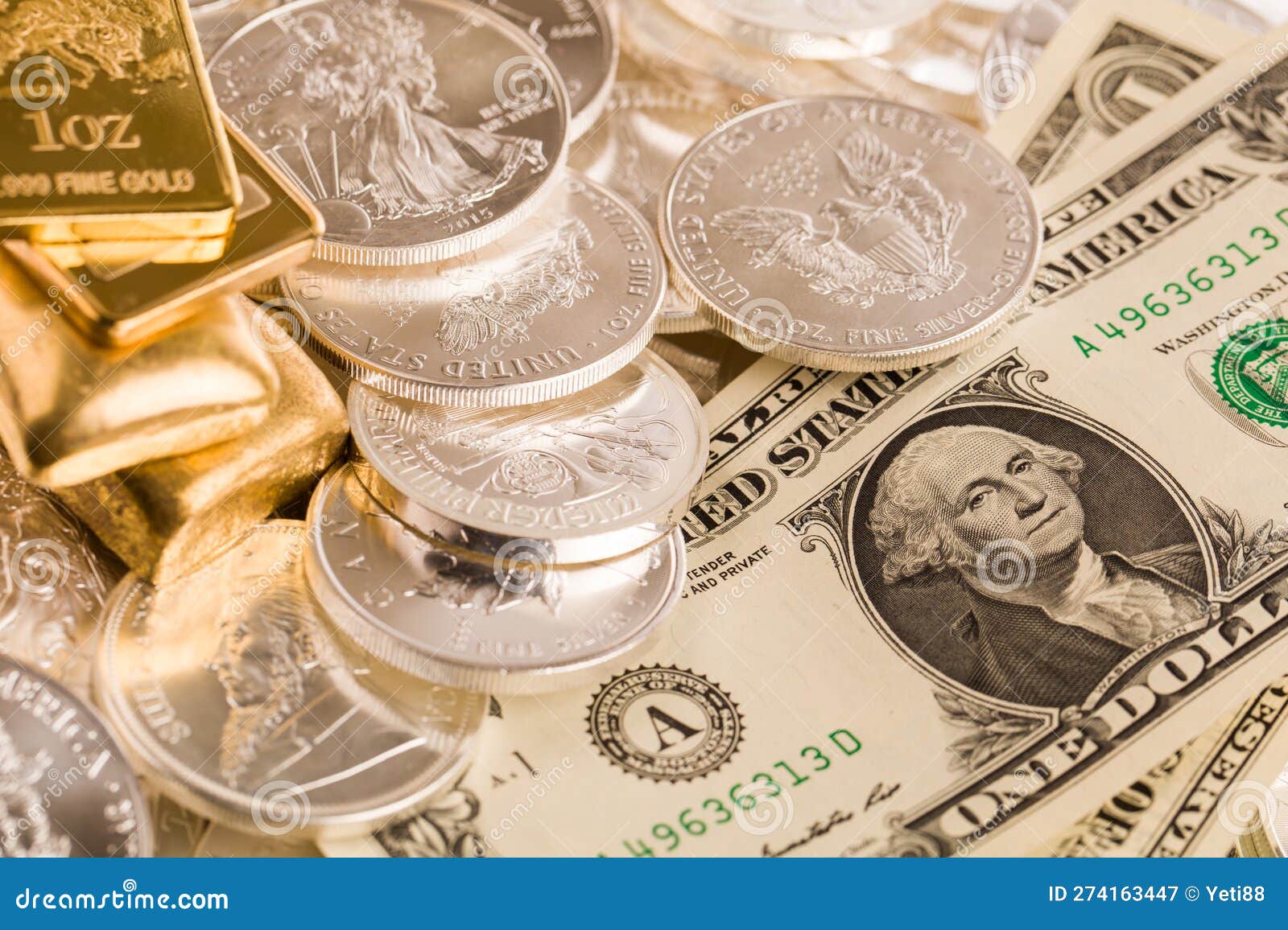 Bullion coins stock image. Image of heavy, silver, money - 274163447