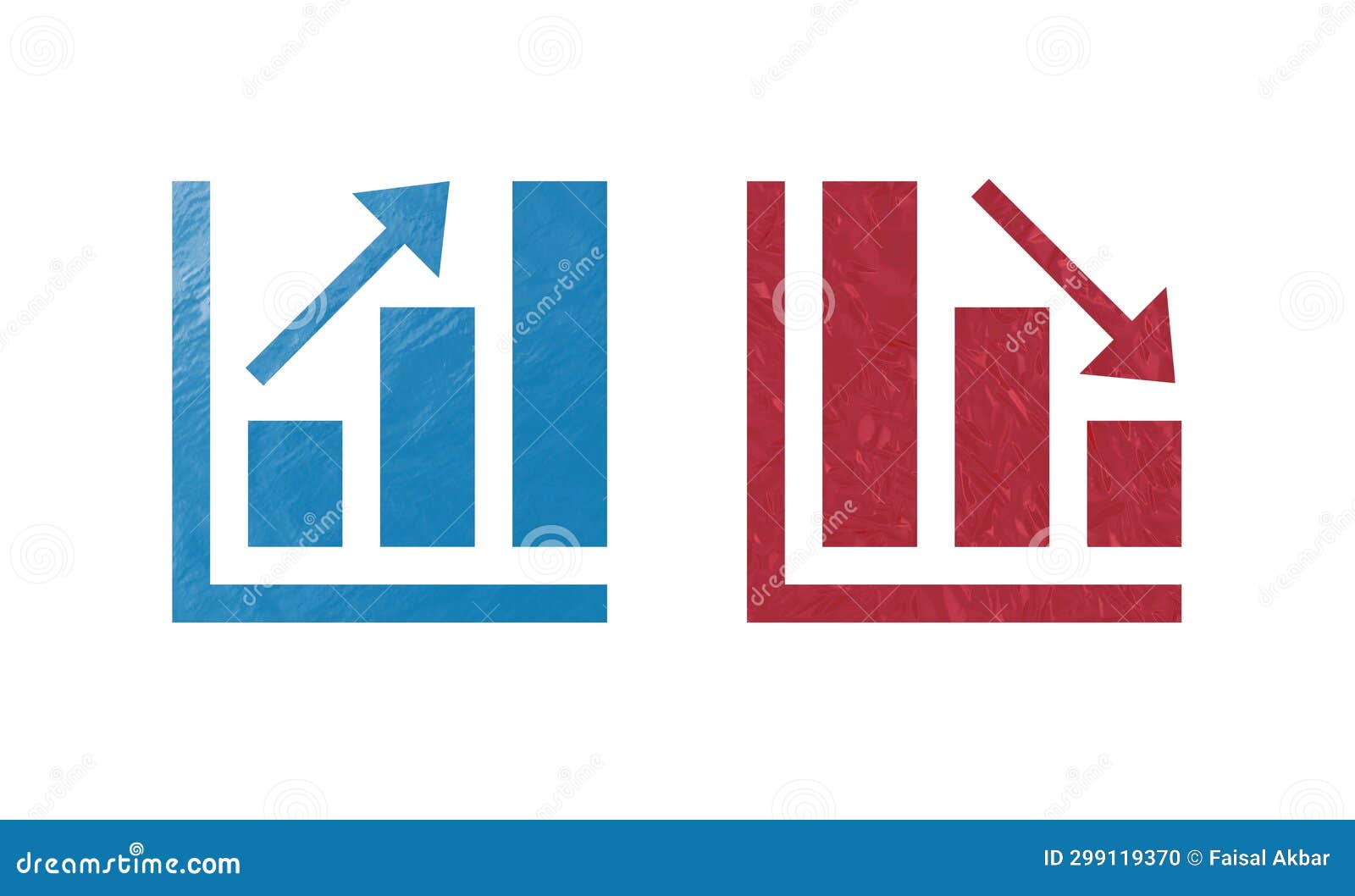 Bullish and Bearish Chart Patterns Red and Blue Stock Illustration ...