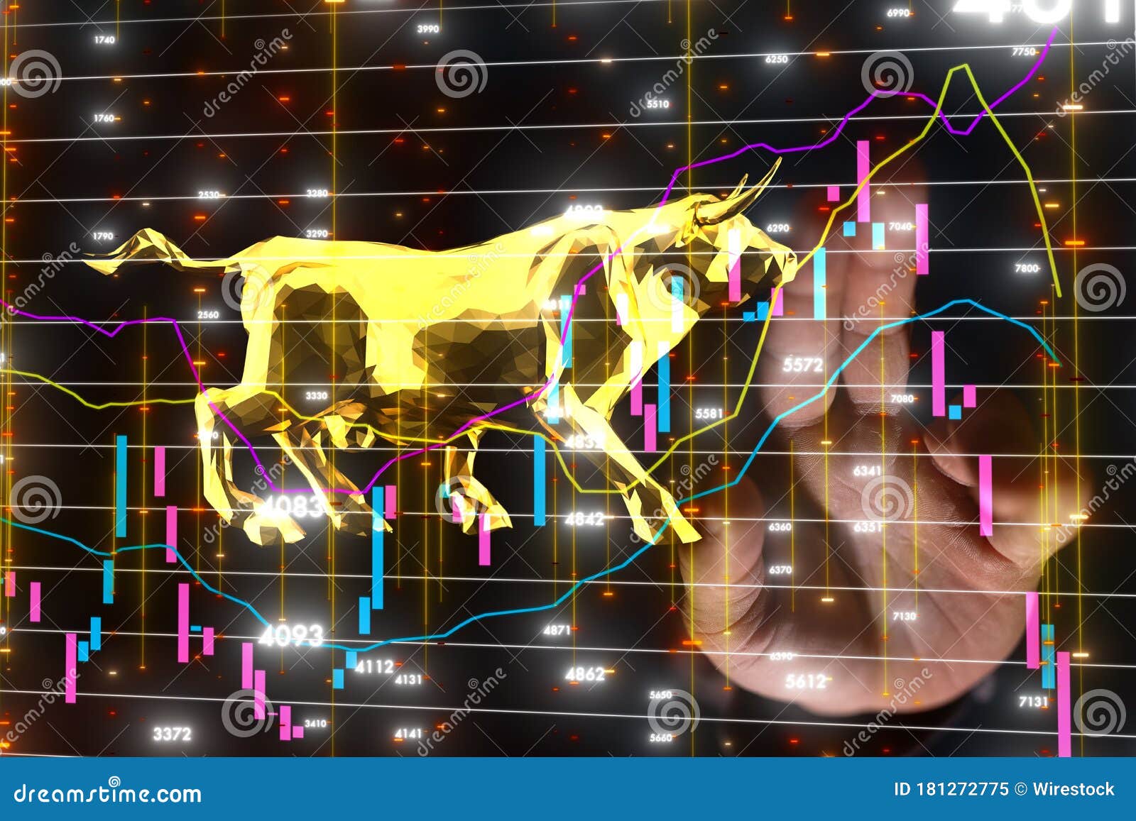 A Bullish Diagram - Graph Stock Trading Stock Image - Image of savings ...