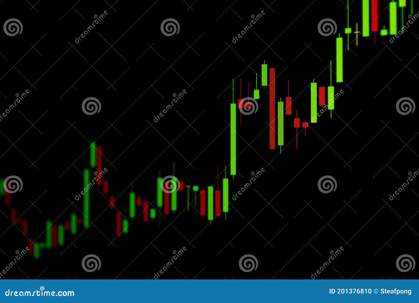 Bullish Trend Red and Green Stock Chart or Forex Chart on Black ...