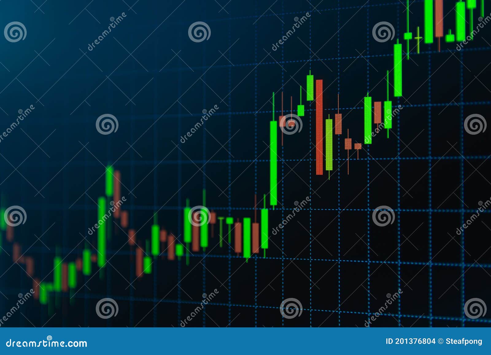 Bullish Trend Red and Green Stock Chart or Forex Chart and Table Line ...