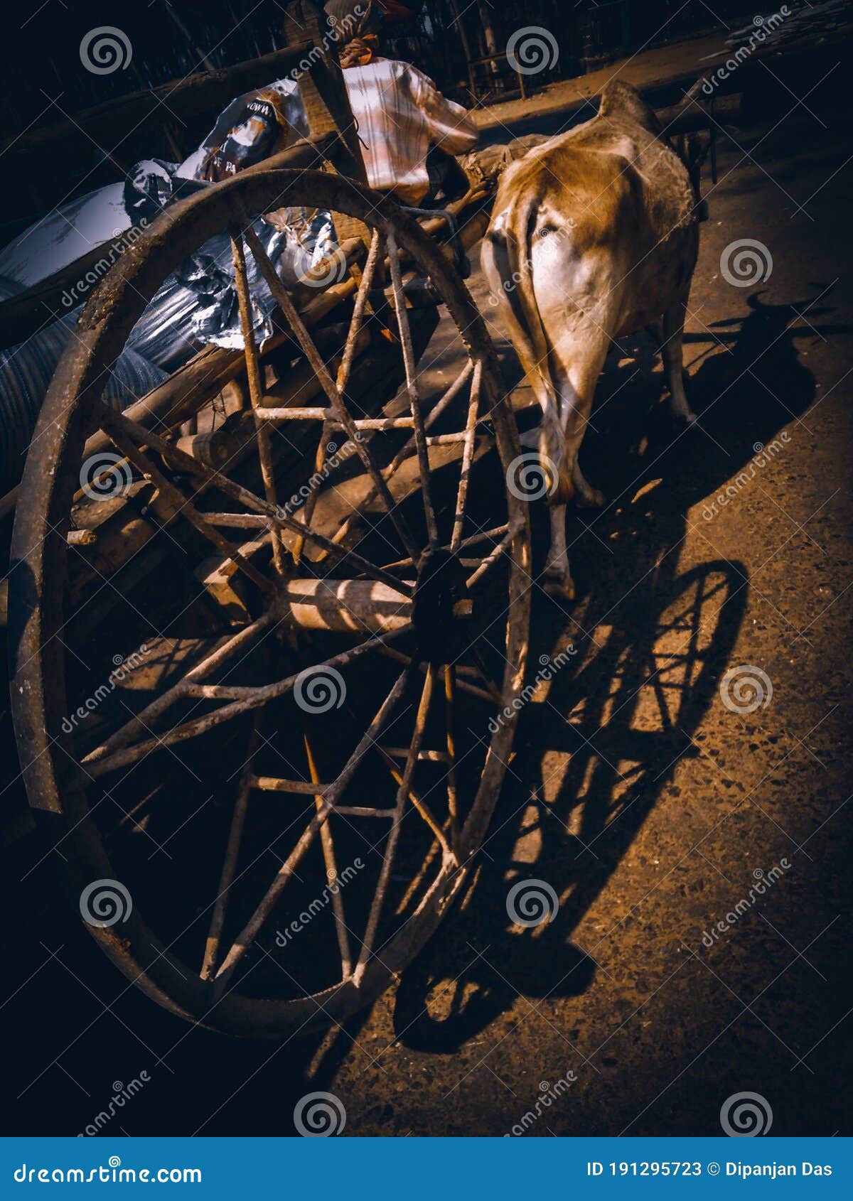 Bullock cart of the Road stock image. Image of bullock - 191295723