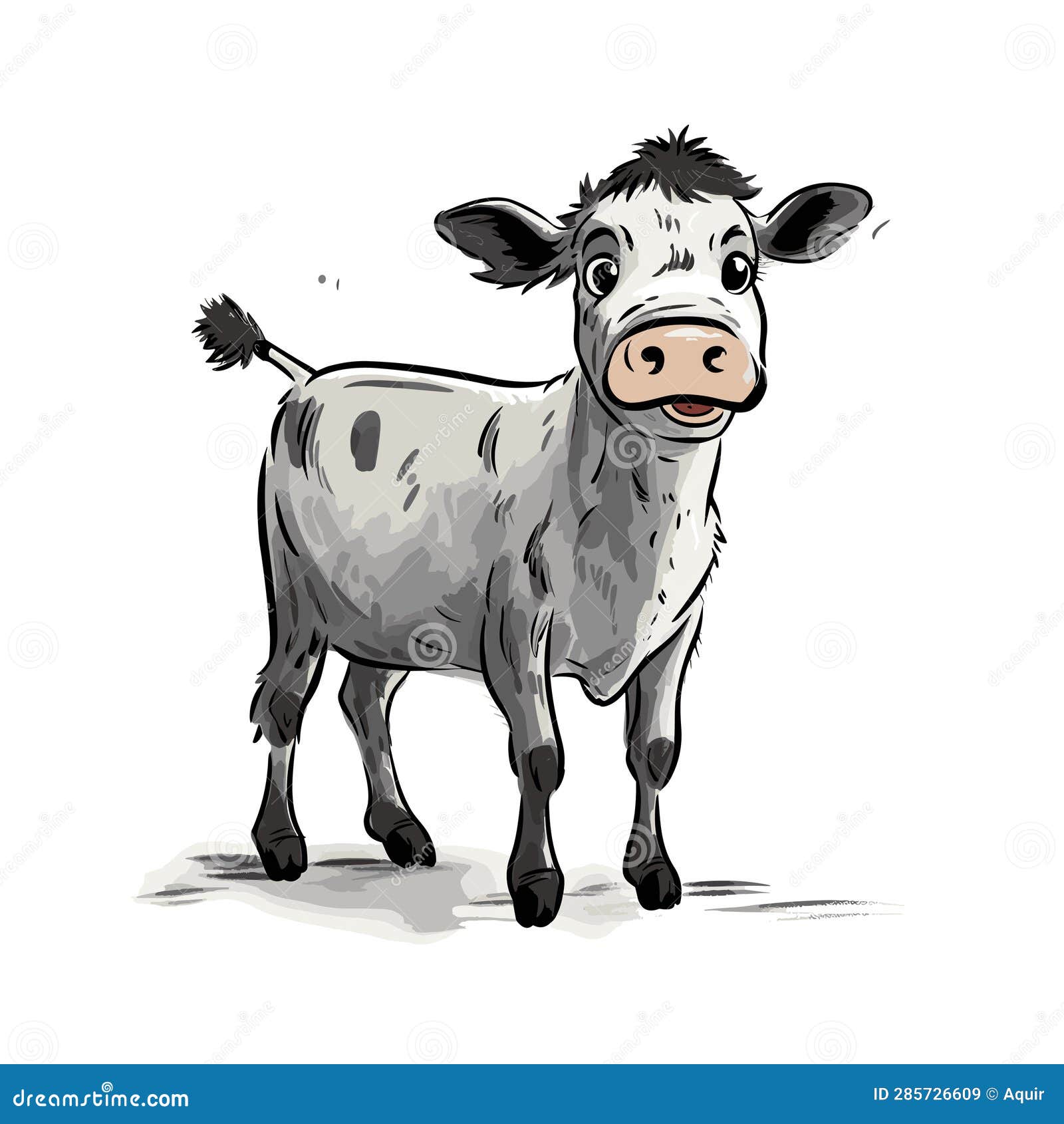 Bullock Hand-drawn Illustration. Bullock. Vector Doodle Style Cartoon ...