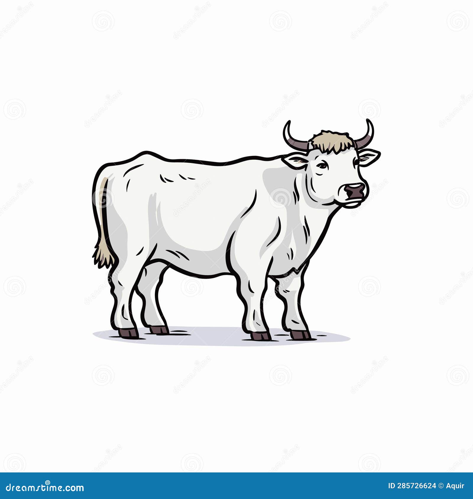 Bullock Hand-drawn Illustration. Bullock. Vector Doodle Style Cartoon ...