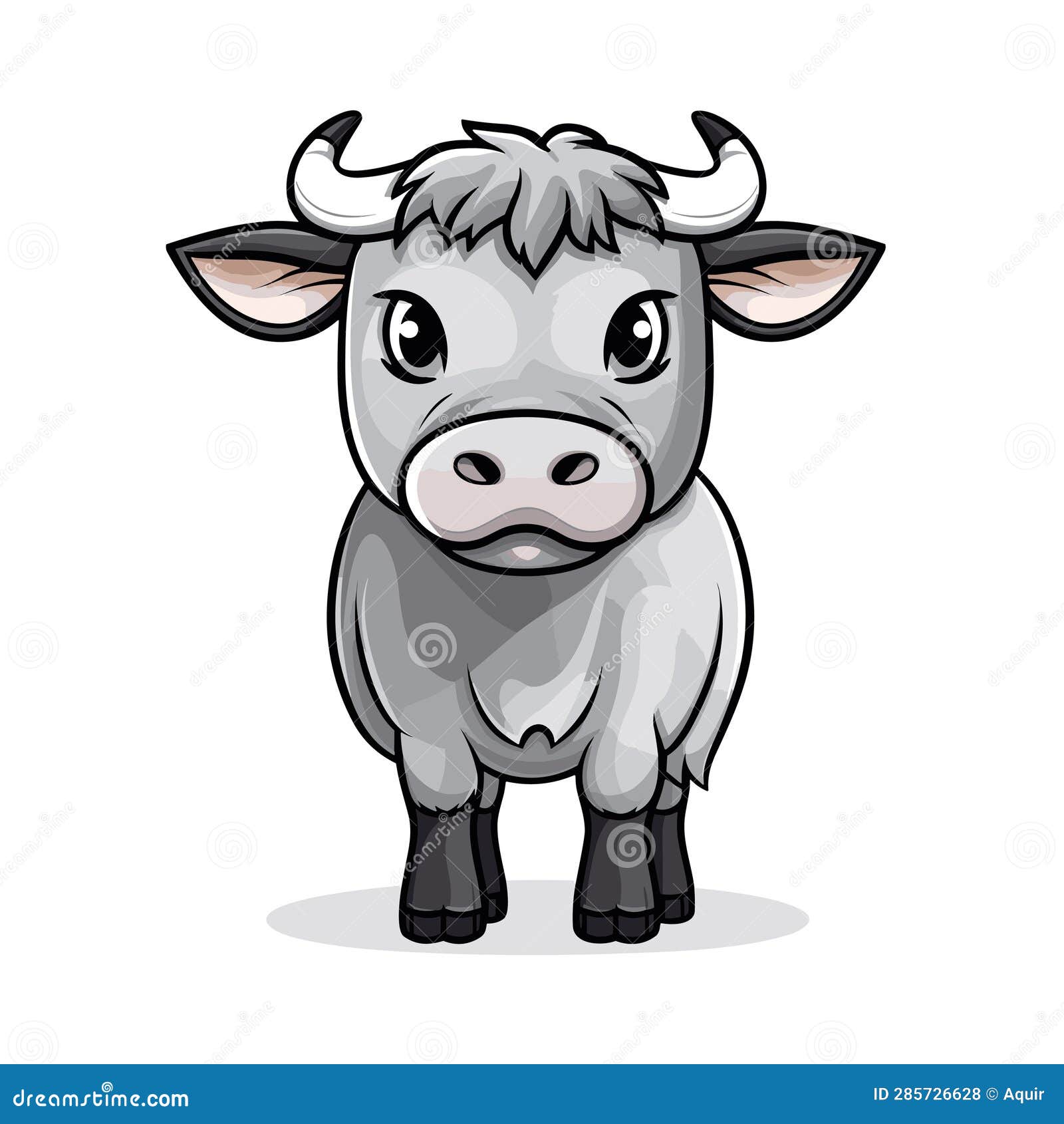 Bullock Hand-drawn Illustration. Bullock. Vector Doodle Style Cartoon ...