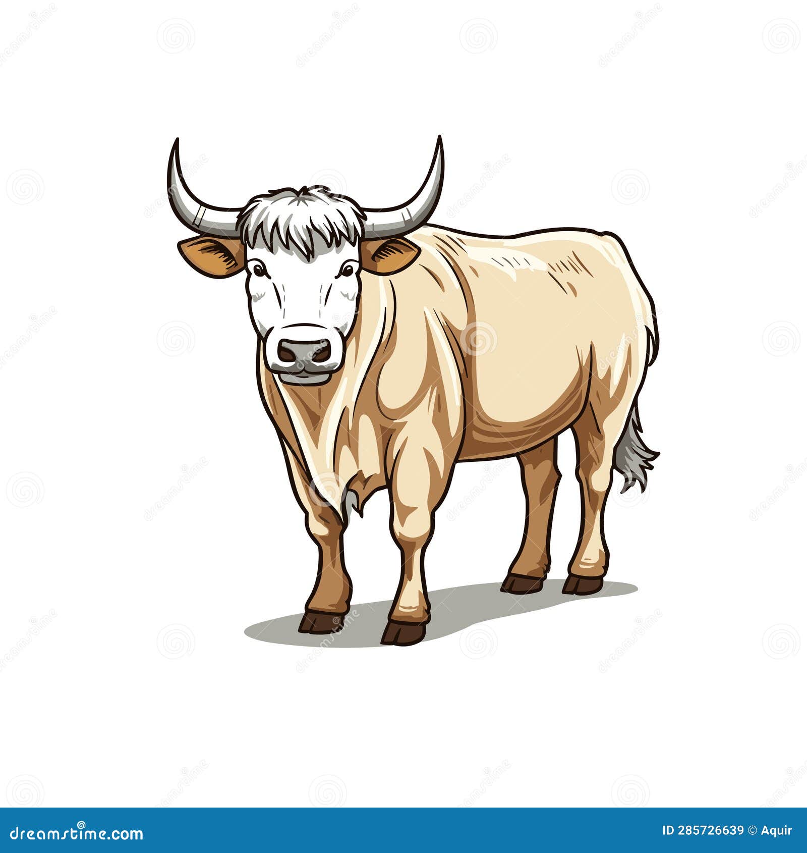 Bullock Hand-drawn Illustration. Bullock. Vector Doodle Style Cartoon ...