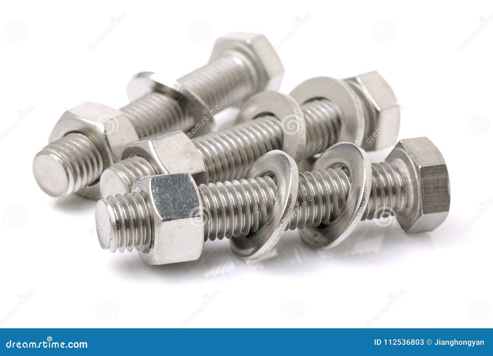 Bullone Capo E Dado Con La Rondella Immagine Stock - Immagine di ...