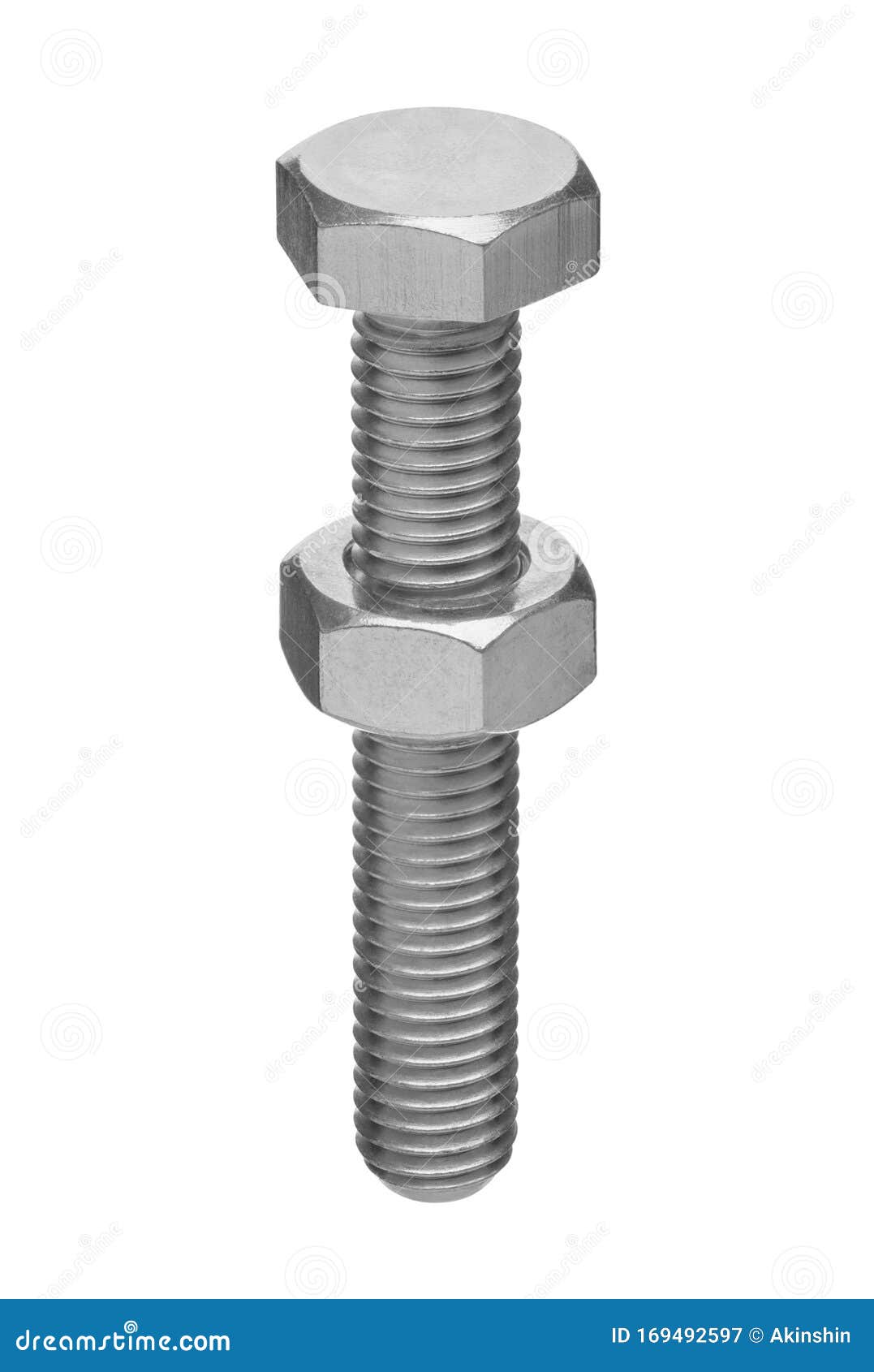 Bullone E Dado Isolati Su Fondo Bianco Immagine Stock - Immagine di ...