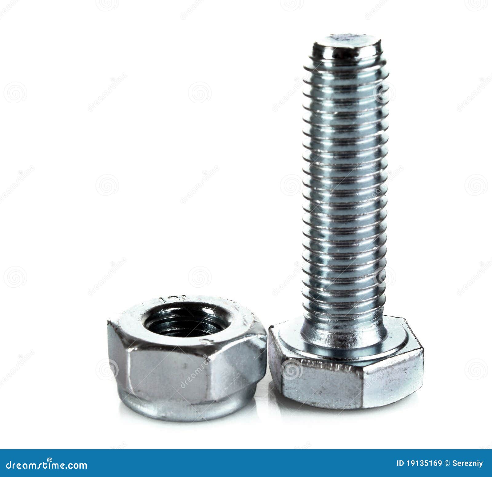 Bullone e vite con immagine stock. Immagine di grande - 19135169