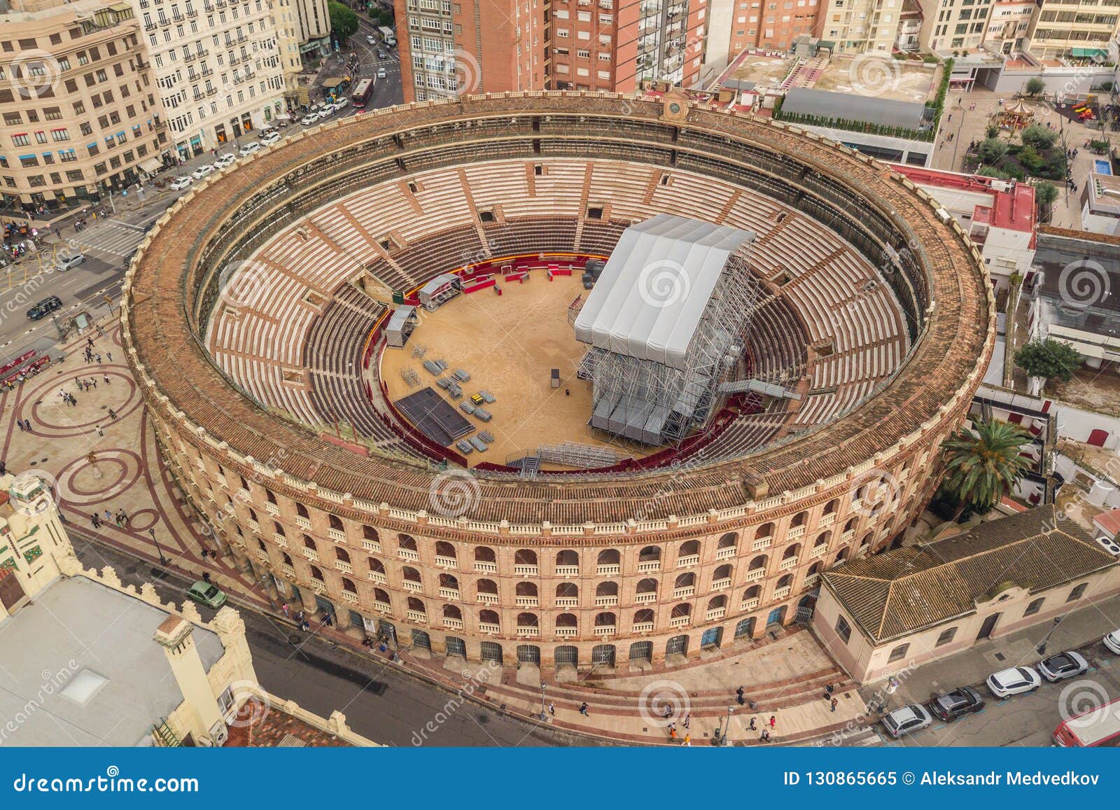 Bullring of Valencia, Aerial View Editorial Image - Image of aerial ...