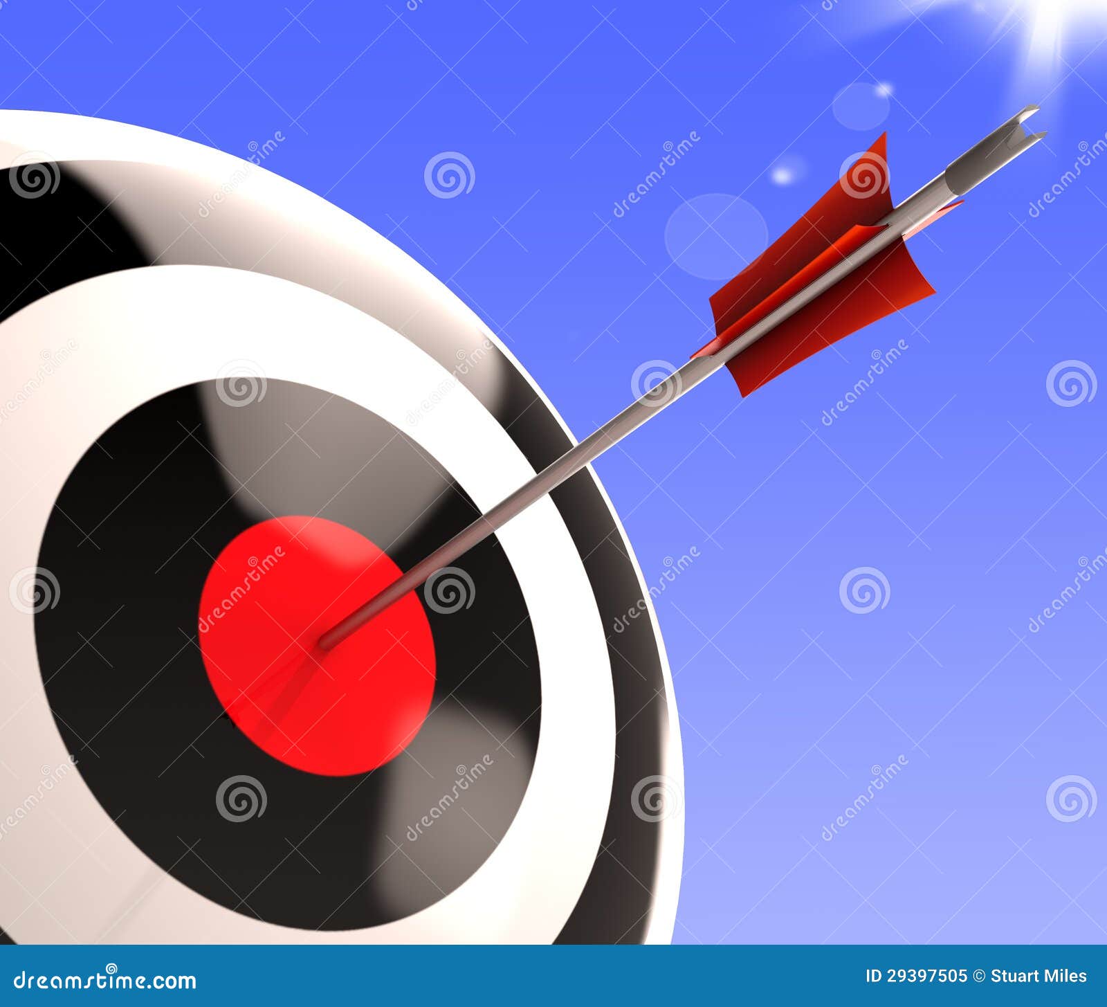 Bulls Eye Target Shows Excellence and Skill Stock Illustration ...
