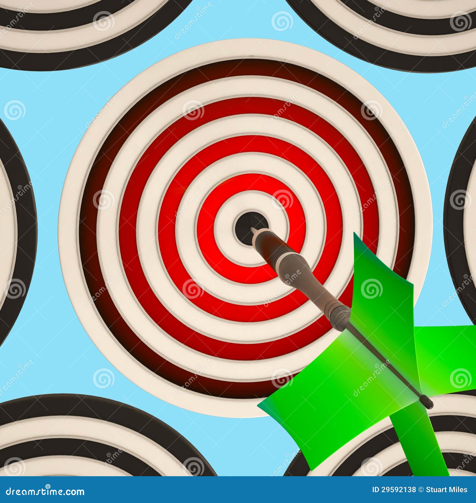 Bulls Eye Target Shows Focused Successful Aim Stock Illustration ...