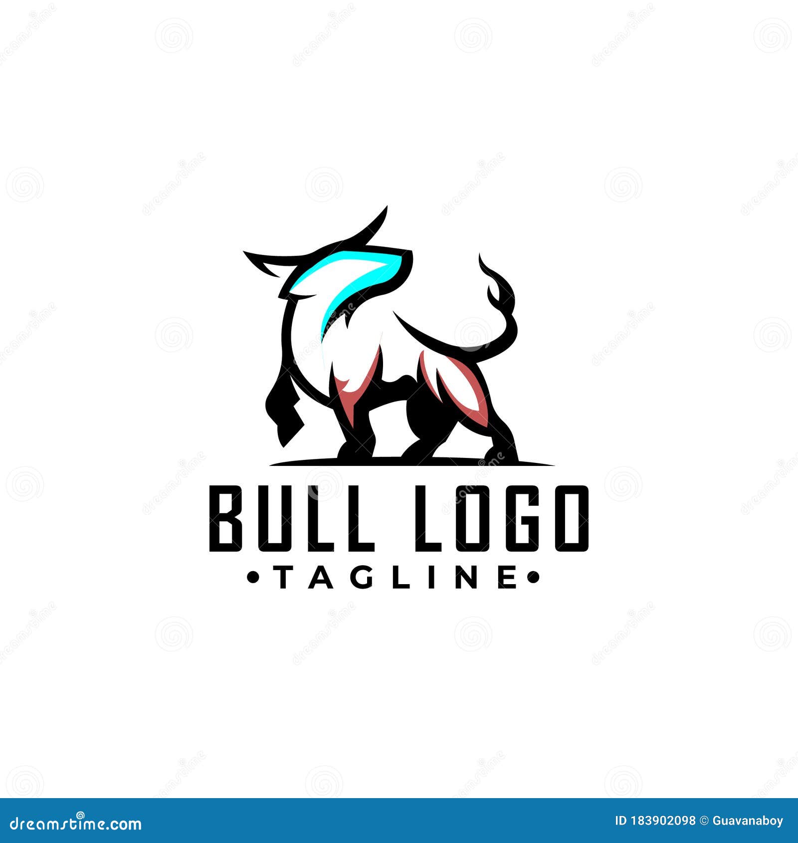 Bulls Minimalist Logo Design Template Stock Vector - Illustration of ...