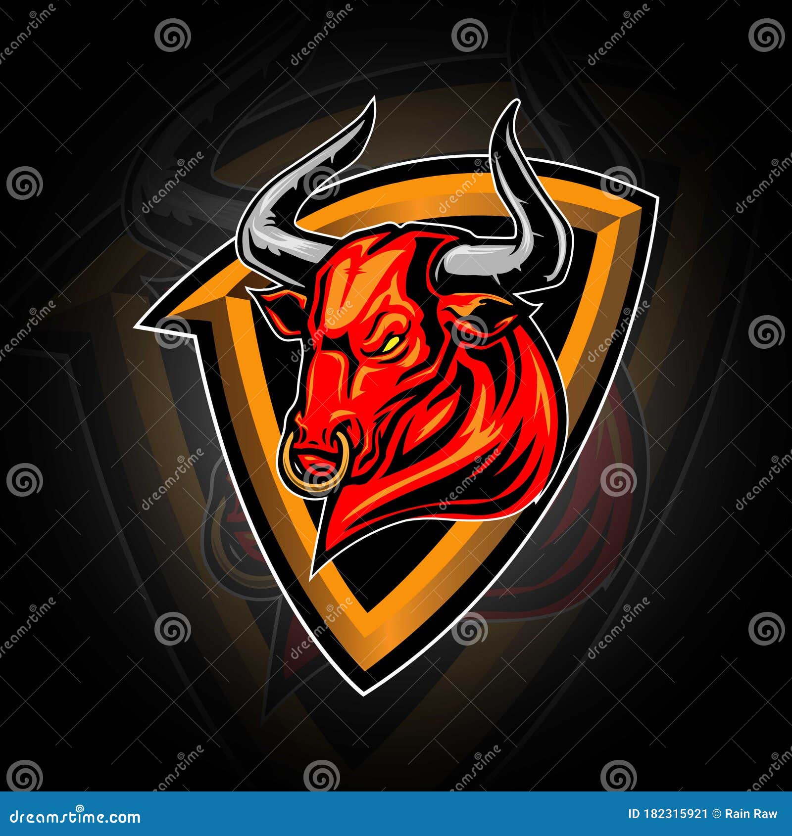 Bulls vector e-sport logo stock vector. Illustration of emblem - 182315921