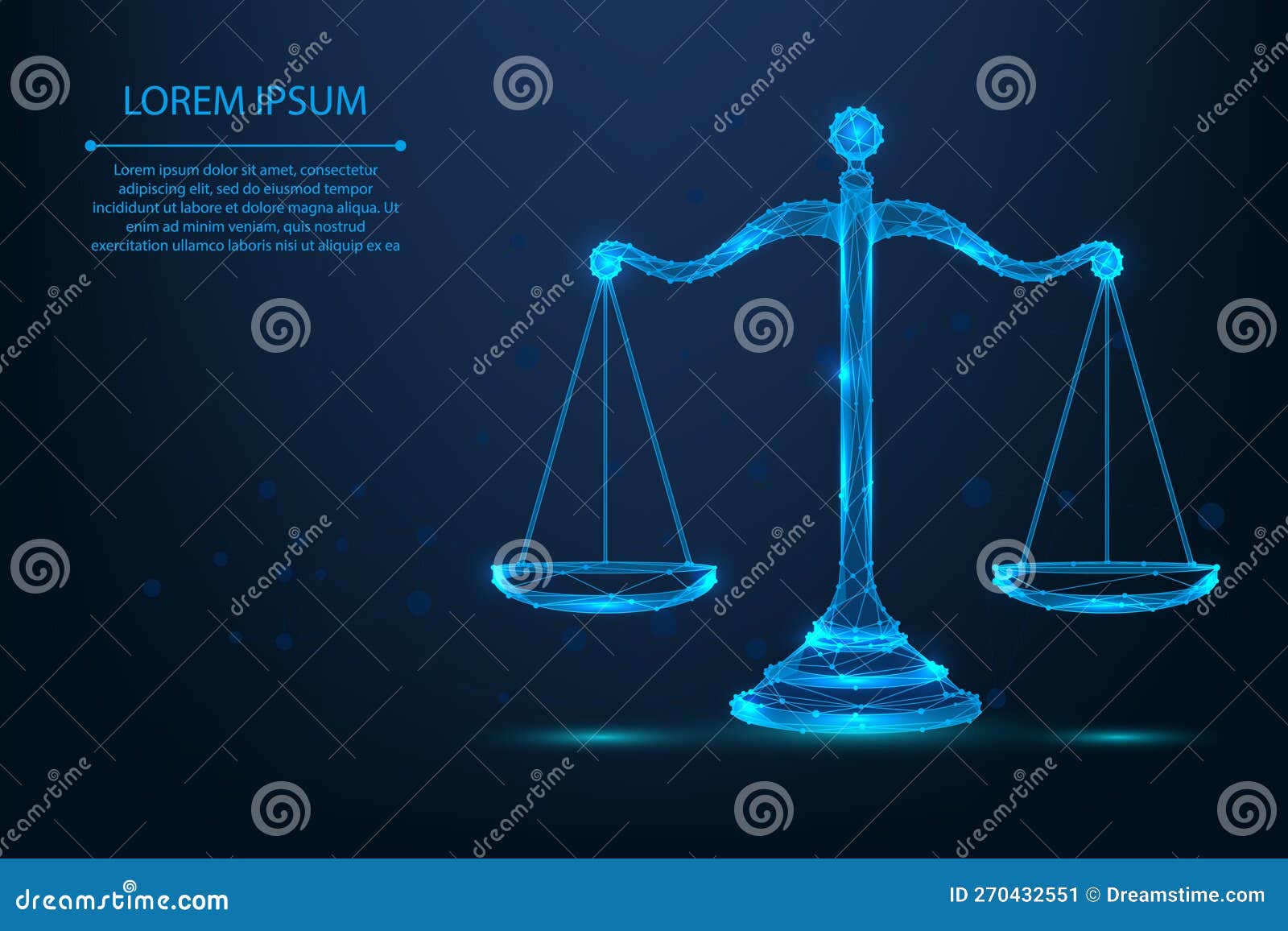 Abstract Mesh Line and Point Scales of Justice Symbols. Low Poly ...