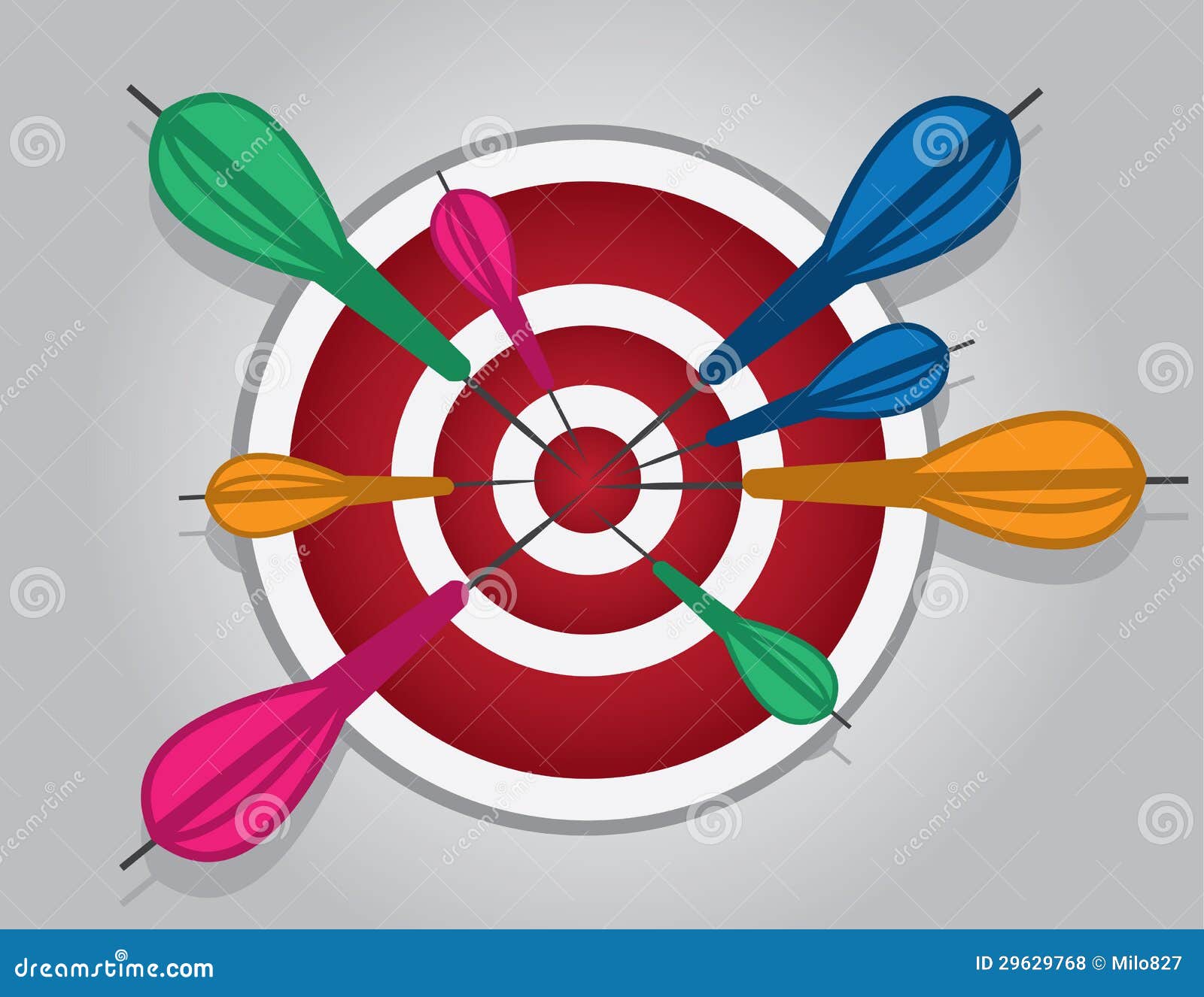 Bullseye Many Darts stock vector. Illustration of game - 29629768