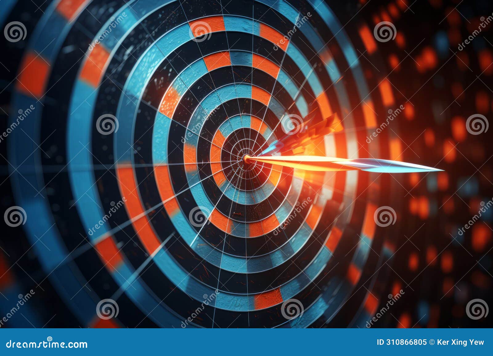 A Bullseye Target with Arrows Forming a Pattern Stock Illustration ...