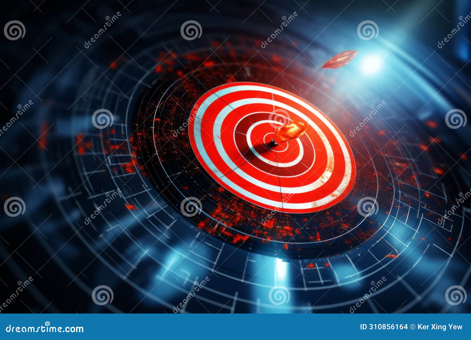 A Bullseye Target with Arrows Forming a Perfect Circle Stock ...